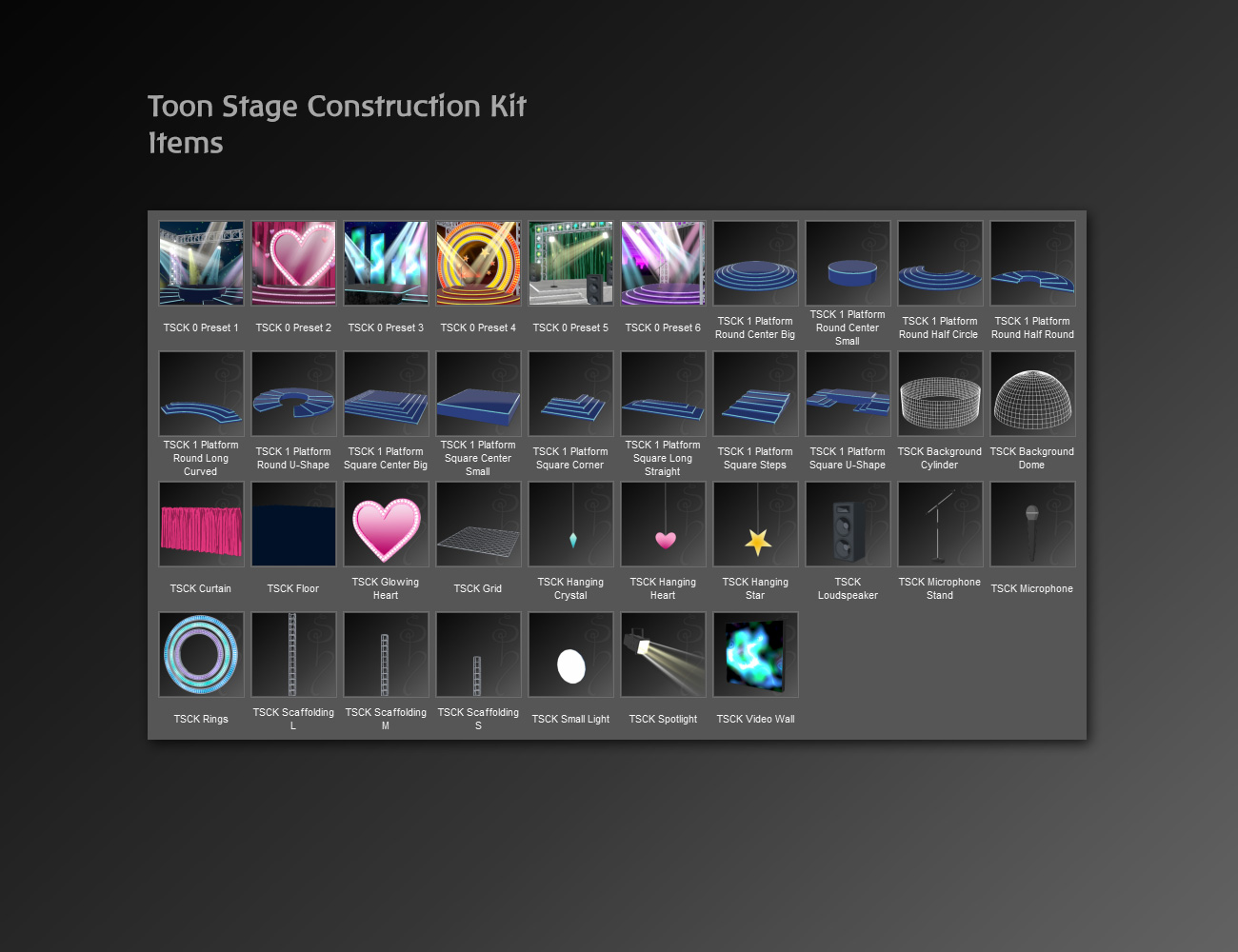 Toon Stage Construction Kit | Daz 3D