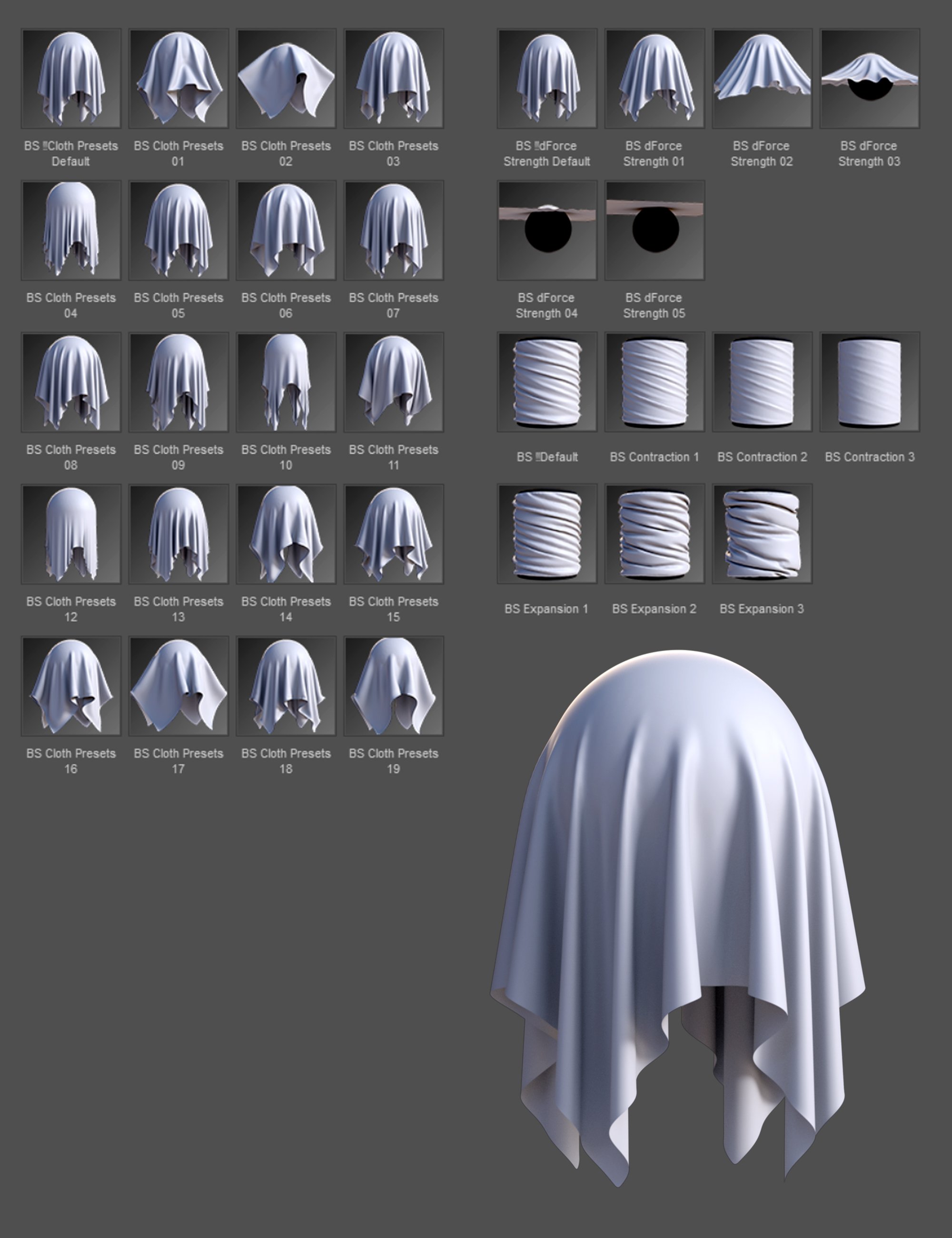 BS dForce Cloth Simulation Shaders | Daz 3D