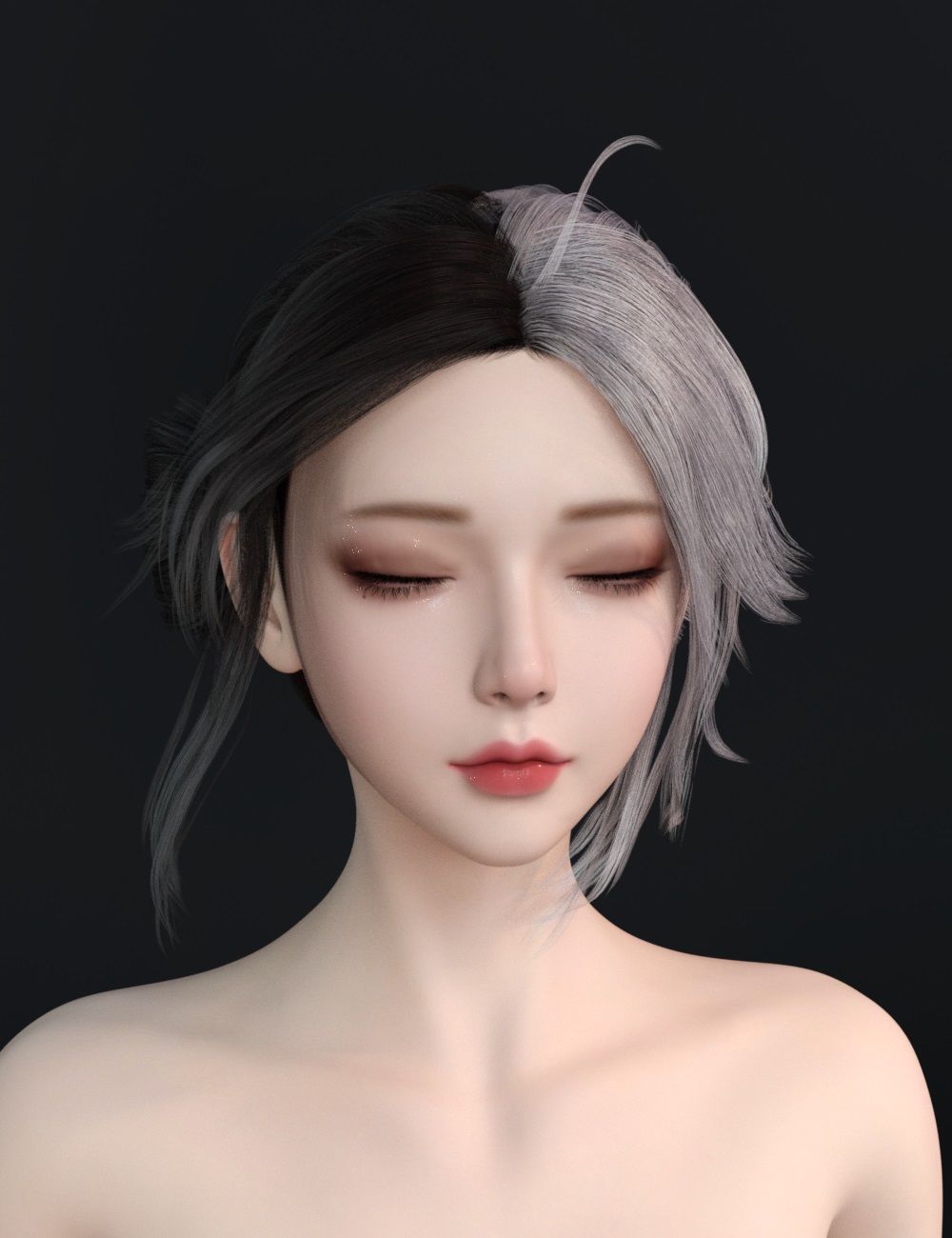 Noki Dual-Tone Low Bun Hair for Genesis 9 | Daz 3D