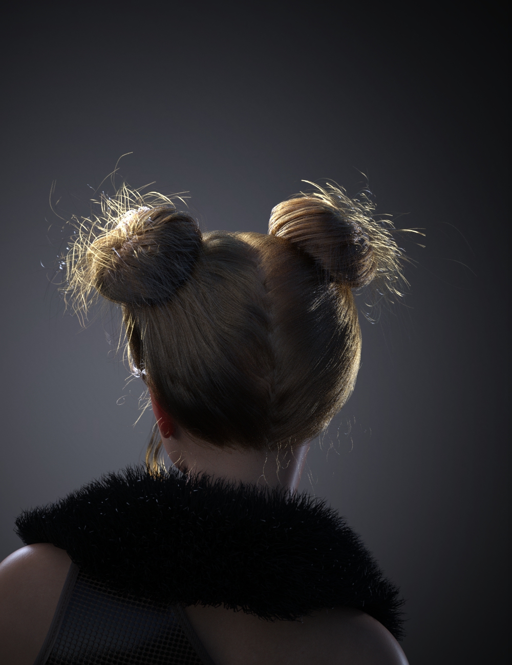 dForce Scary Mary Double Buns Hair for Genesis 9 | Daz 3D