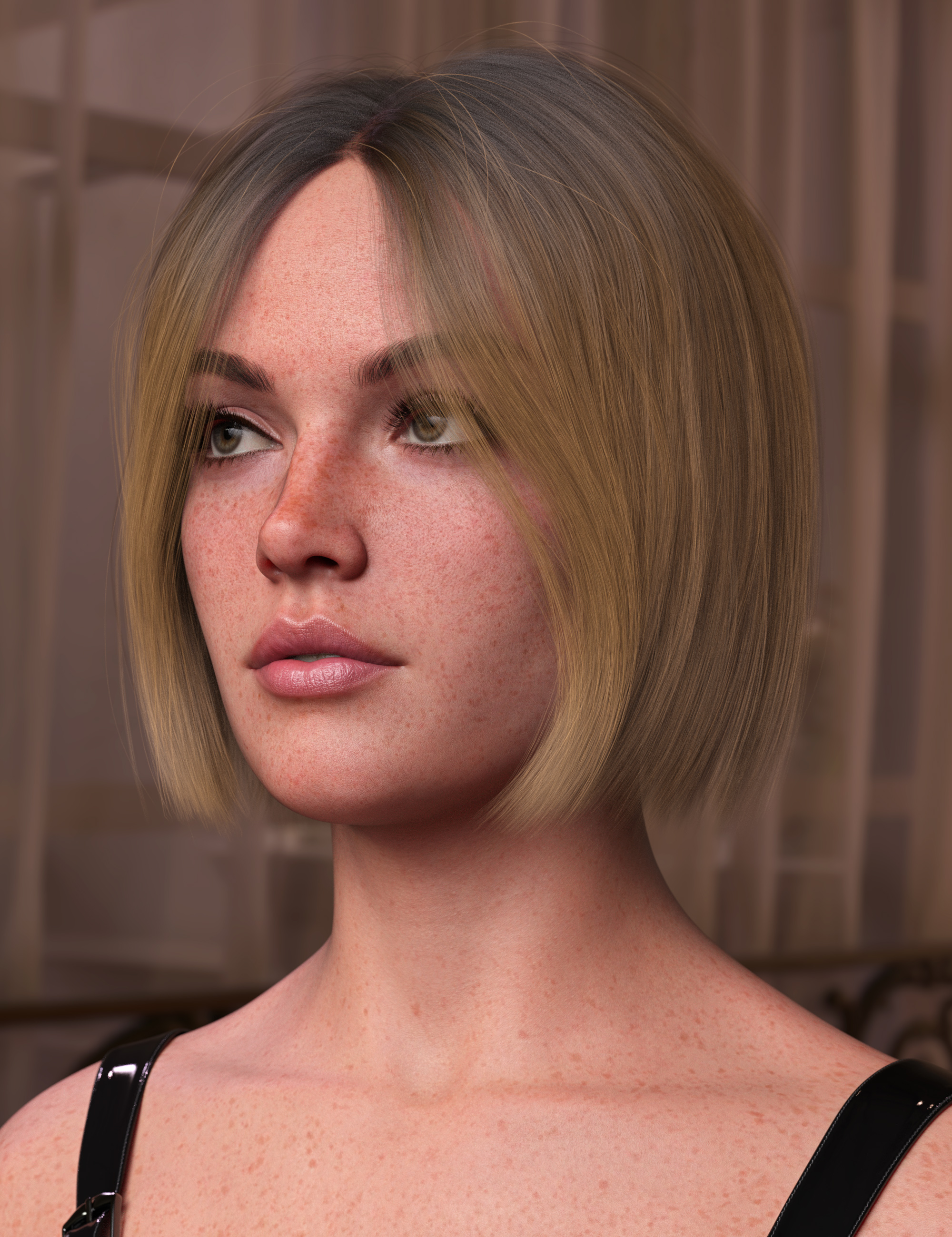 Sleek Mid Part Bob Hair Card-Based Version for Genesis 9 and 8 Female ...