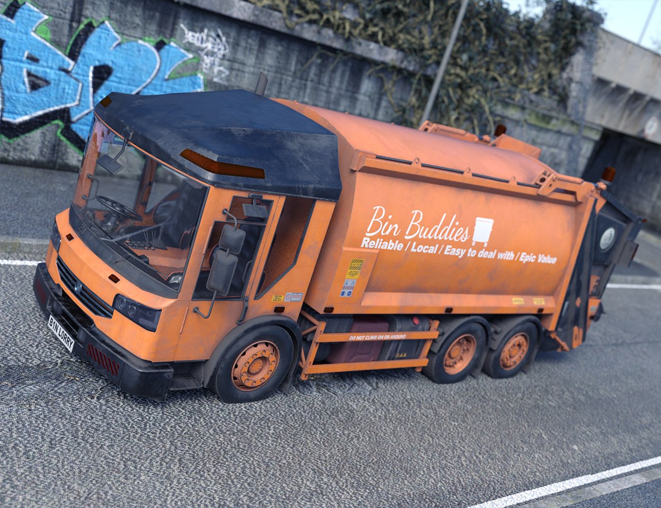Bin Lorry | Daz 3D