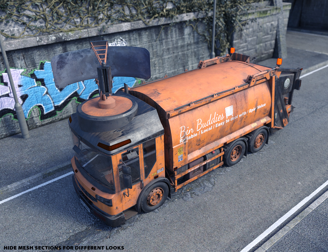 Apocalyptic Bin Lorry Add On | Daz 3D