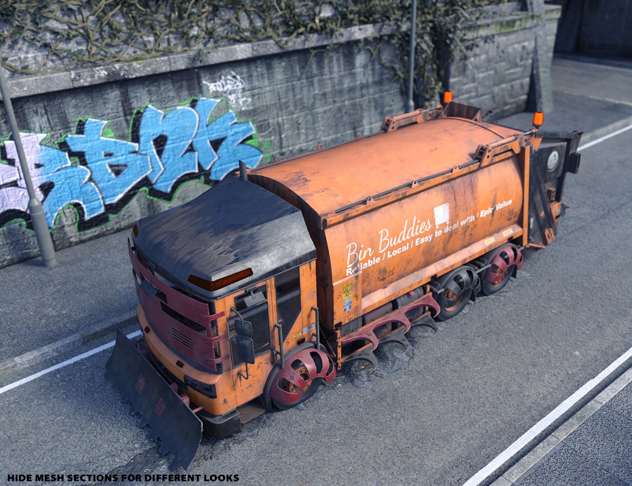 Apocalyptic Bin Lorry Add On | Daz 3D