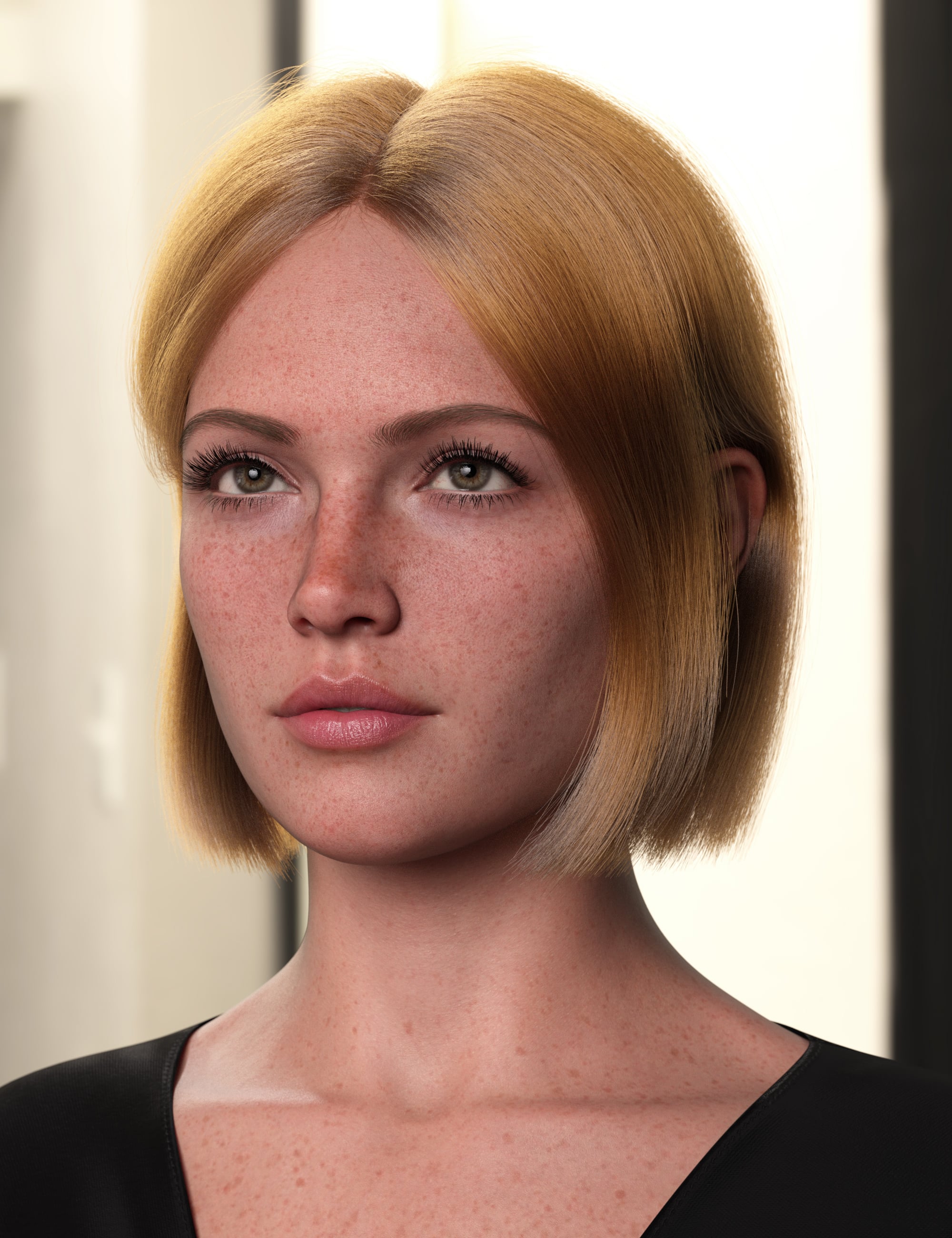 dForce Strand-Based Sleek Mid Part Bob Hair for Genesis 9 and 8 Female ...