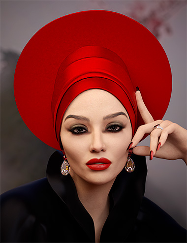 Glamour Hat Set Collection for Genesis 9 Female 04 | Daz 3D
