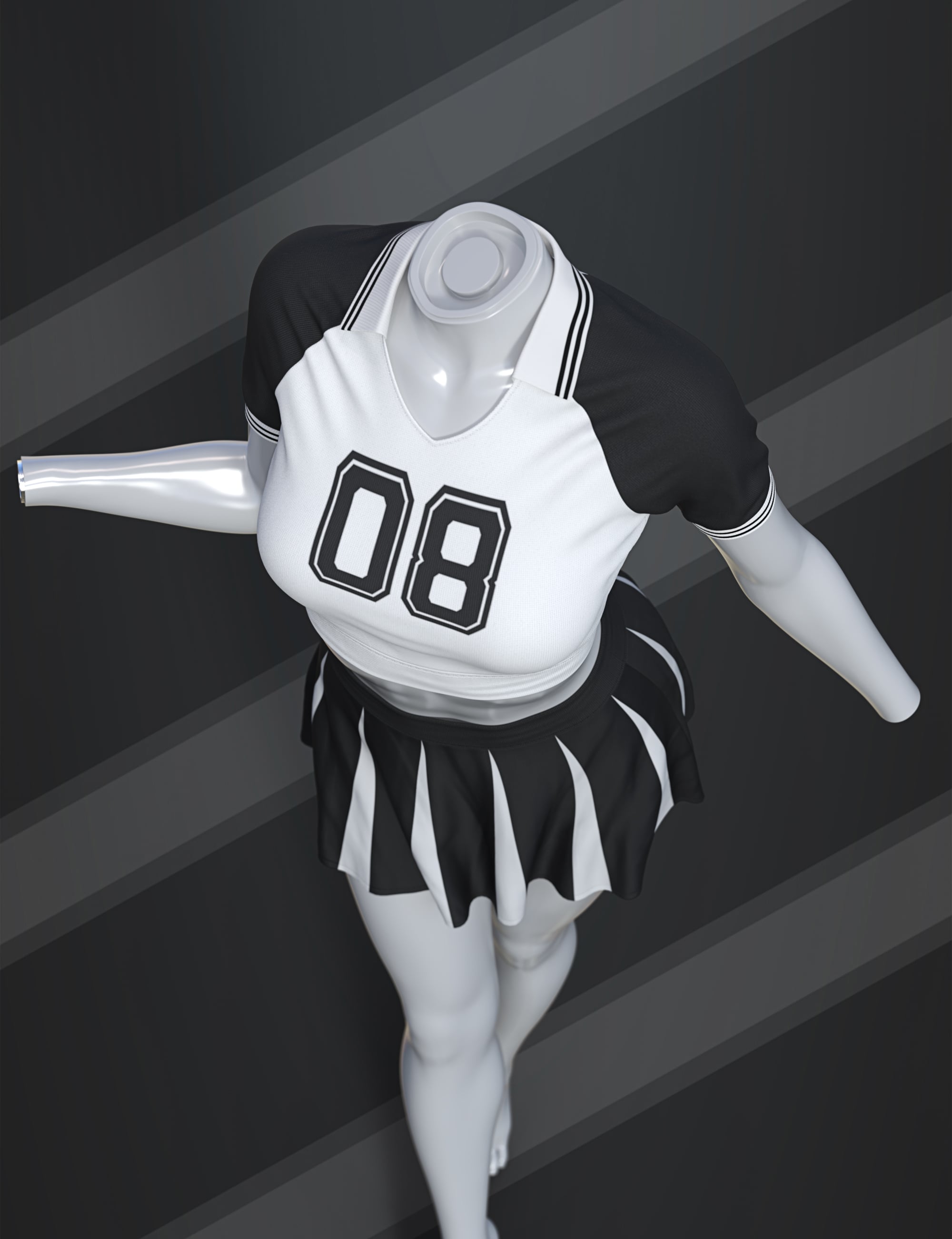dForce SU Cheerleader Outfit for Genesis 9, 8.1, and 8 Female | Daz 3D