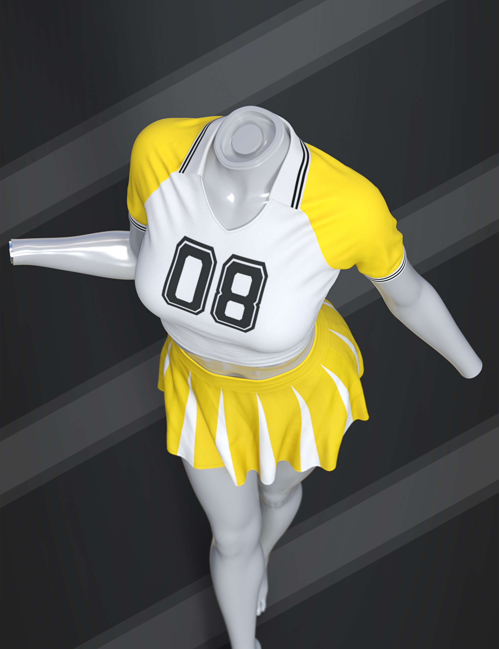 dForce SU Cheerleader Outfit for Genesis 9, 8.1, and 8 Female | Daz 3D
