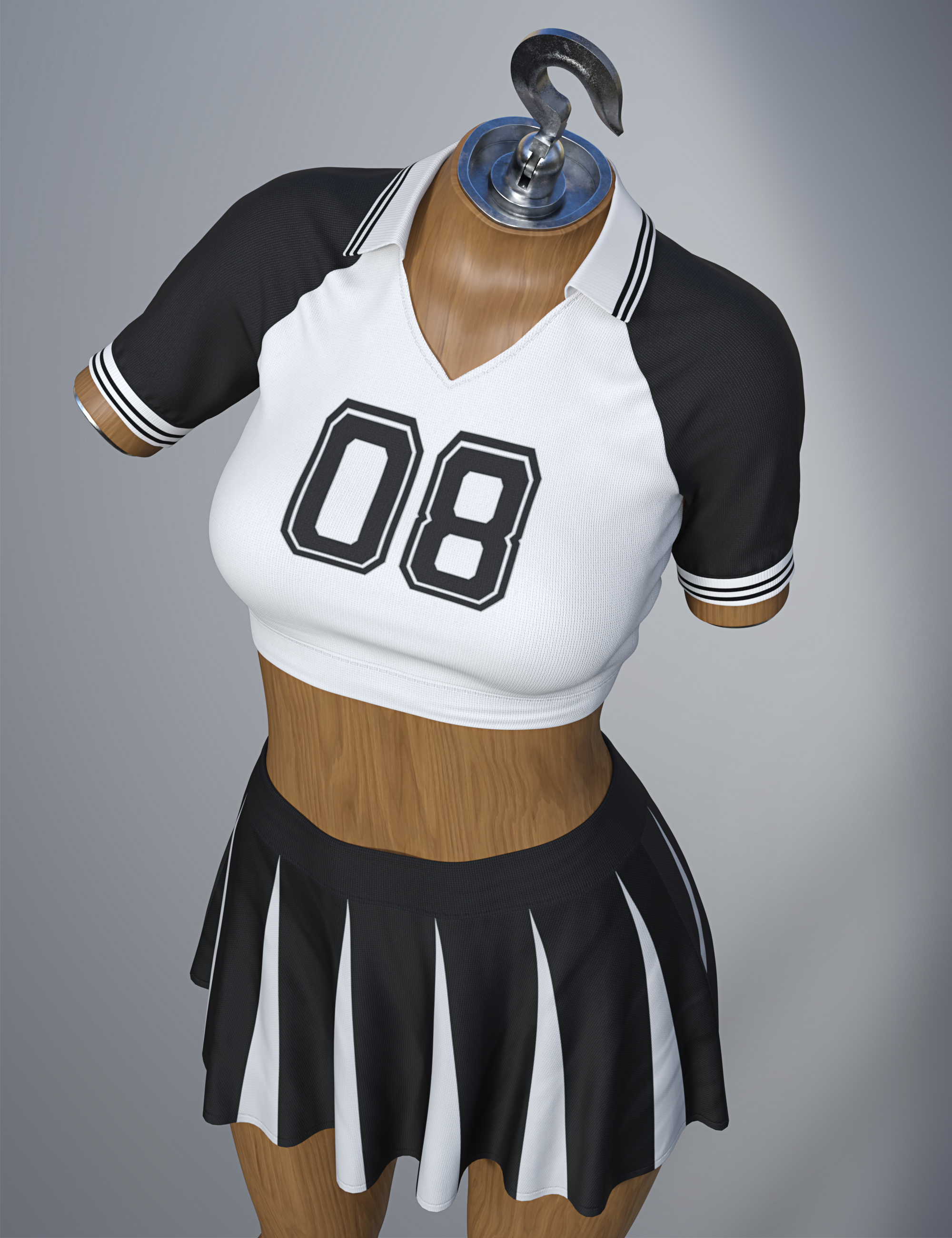dForce SU Cheerleader Outfit for Genesis 9, 8.1, and 8 Female | Daz 3D