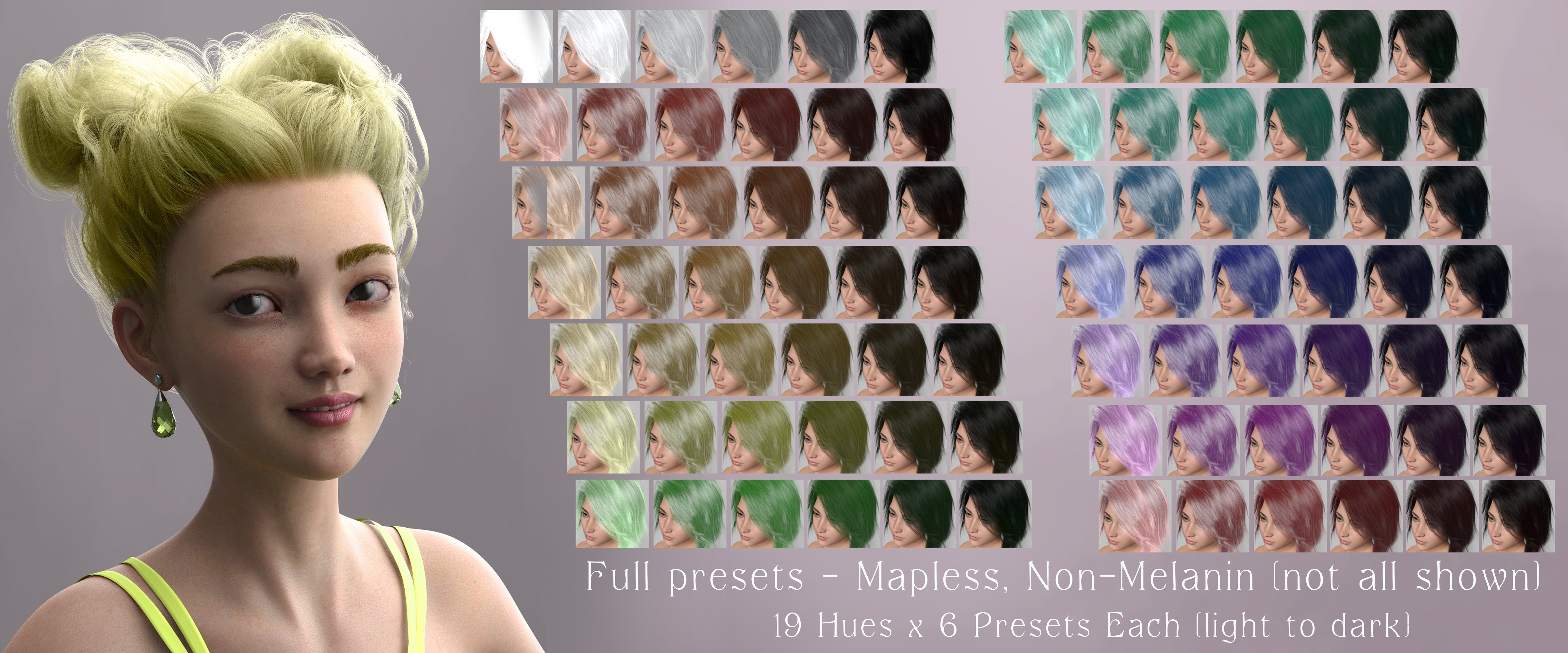 Canary's Colors for Strand Hair | Daz 3D