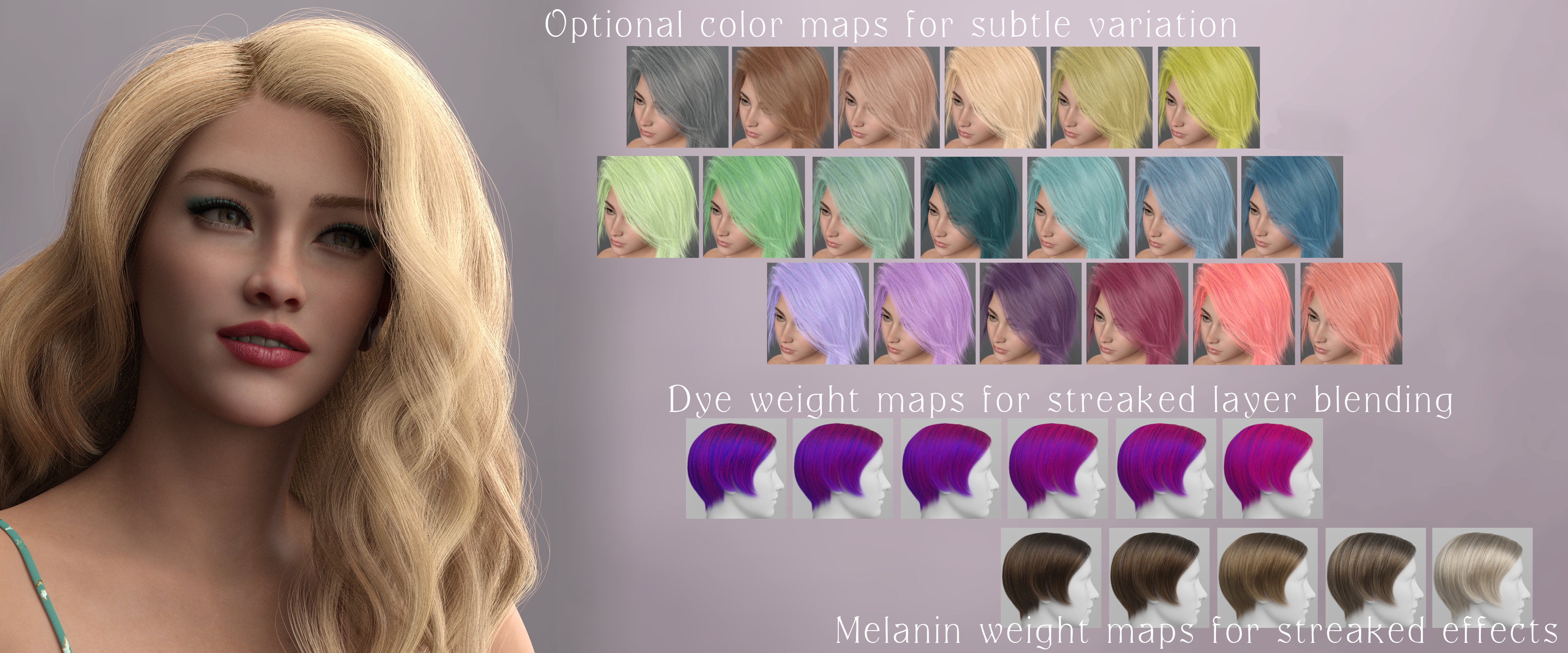 Canary's Colors for Strand Hair | Daz 3D