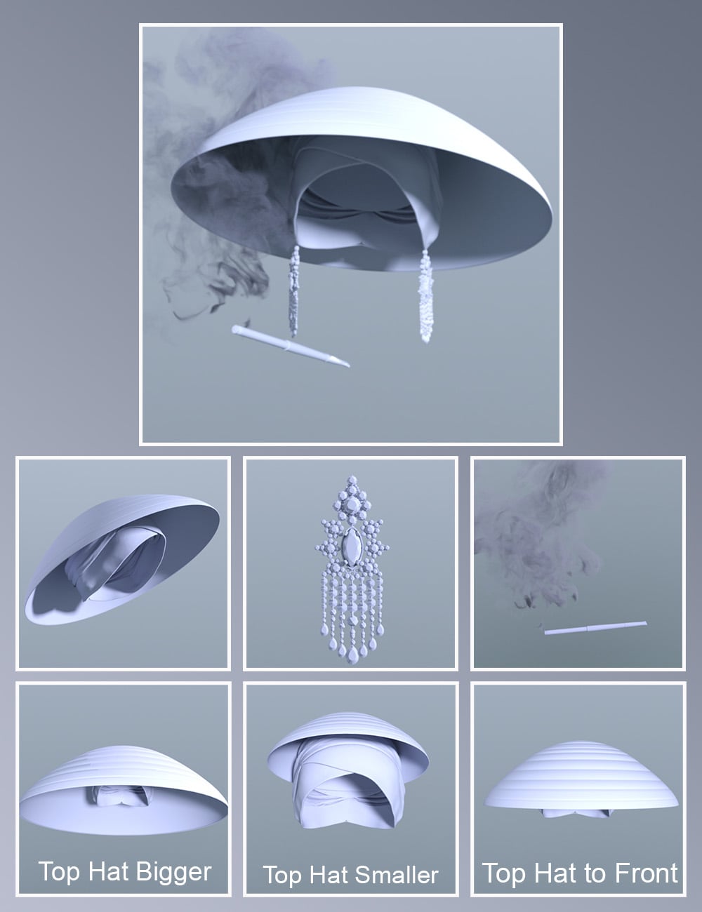 Glamour Hat Set Collection for Genesis 9 Female 05 | Daz 3D