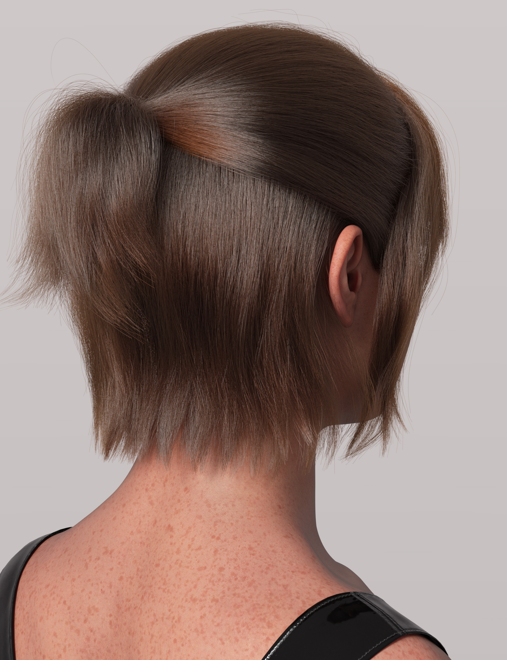 dForce Strand-Based Half Up Short Ponytail Hair for Genesis 9 | Daz 3D