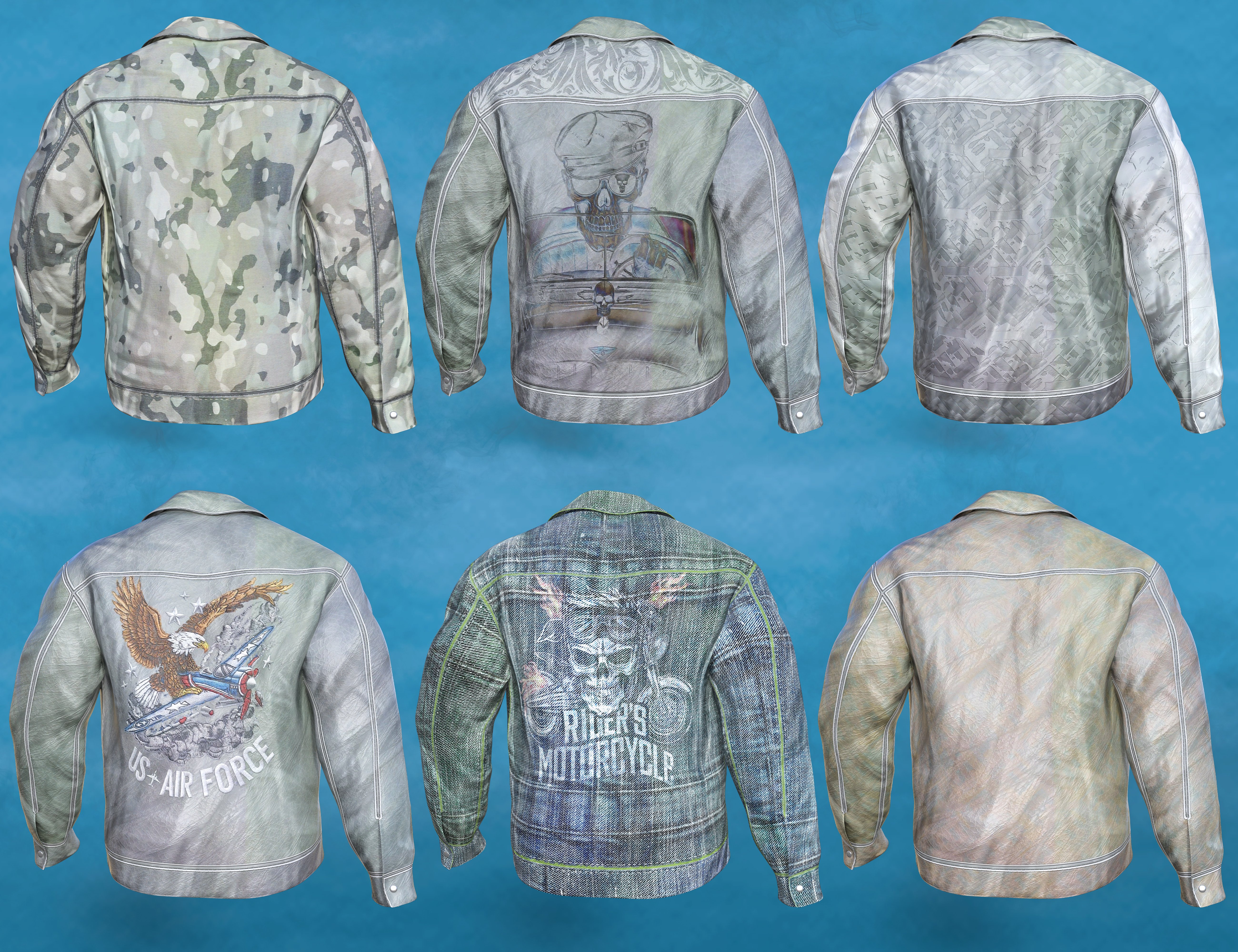 T-Pack Leather Jacket Outfit Texture Add-on | Daz 3D