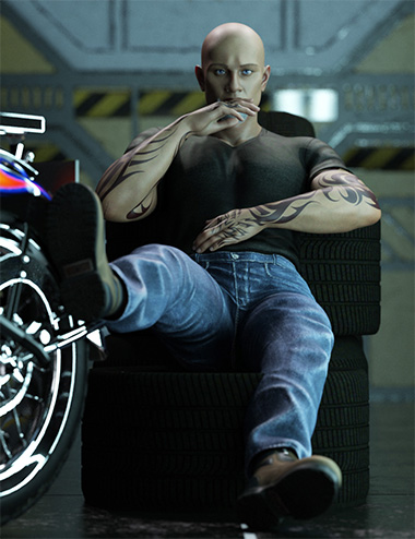 Biker Poses for Lothaire and Genesis 9 | Daz 3D