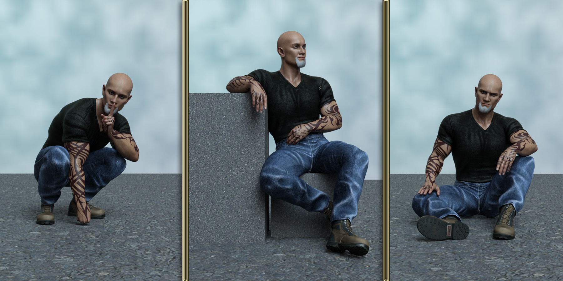 Biker Poses for Lothaire and Genesis 9 | Daz 3D