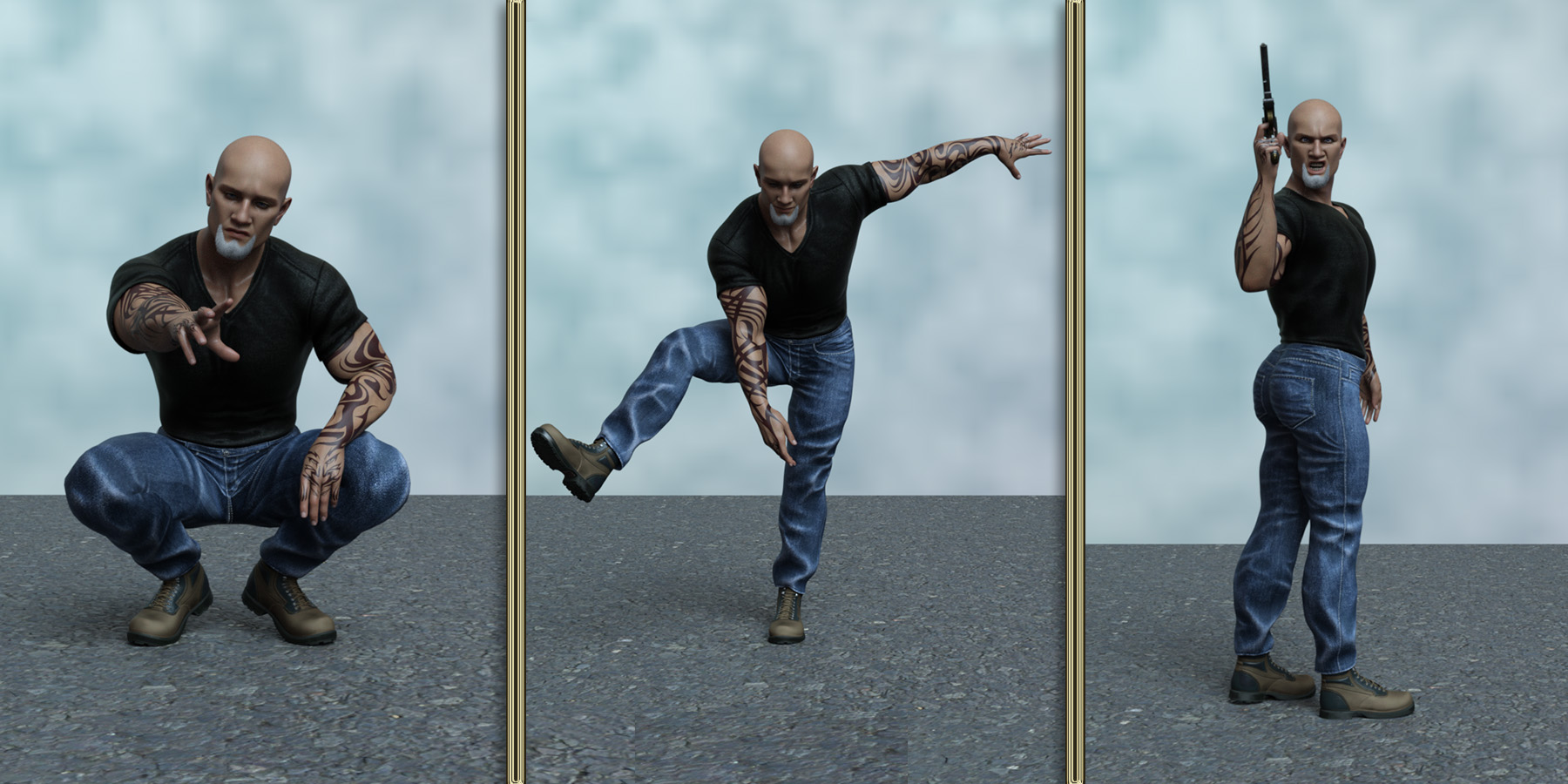 Biker Poses for Lothaire and Genesis 9 | Daz 3D