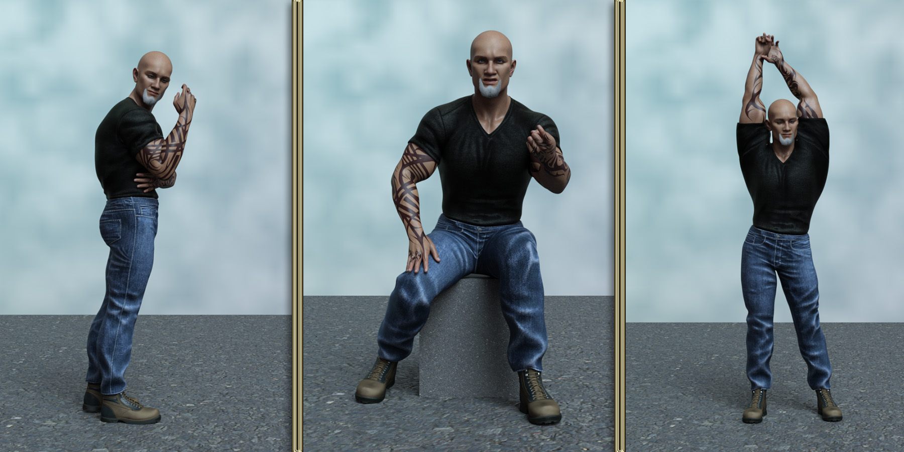 Biker Poses for Lothaire and Genesis 9 | Daz 3D