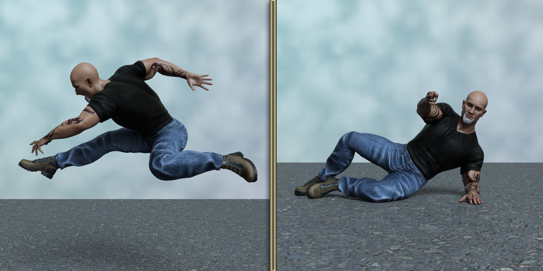 Biker Poses for Lothaire and Genesis 9 | Daz 3D