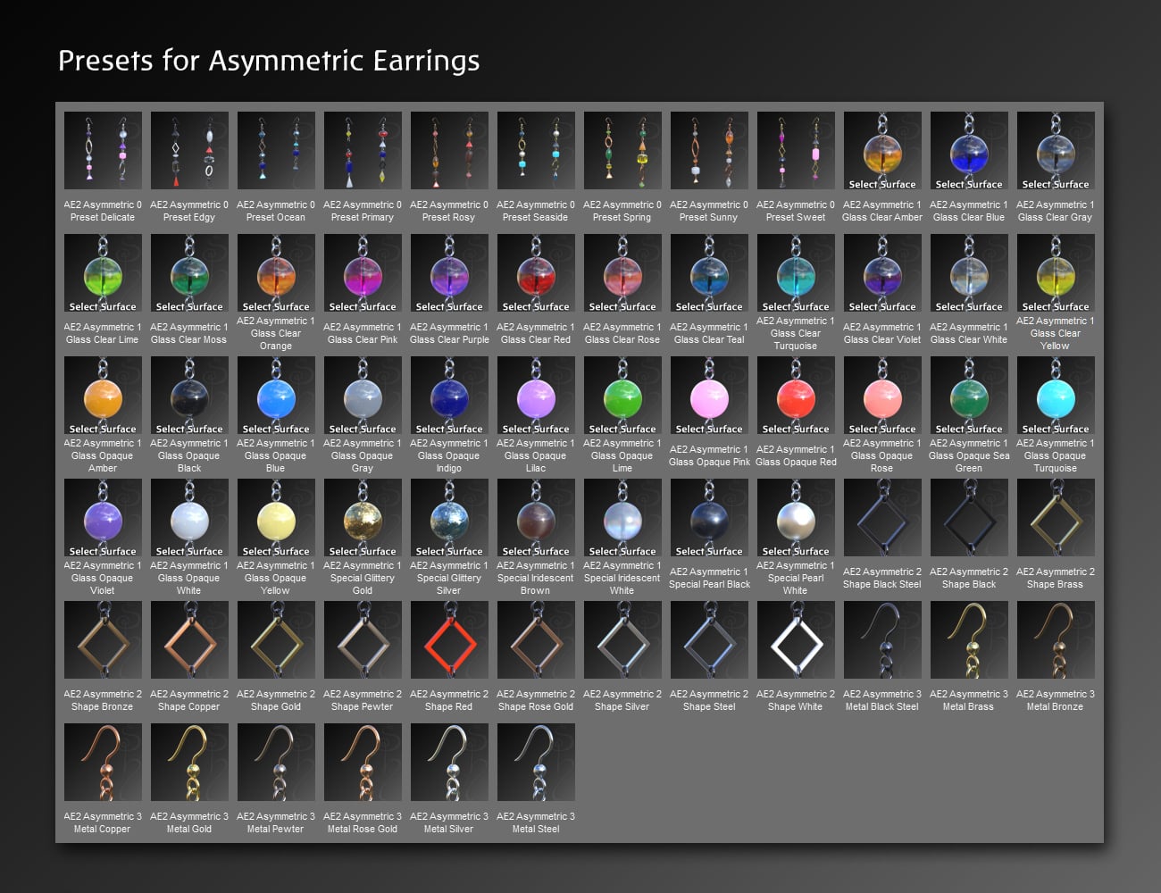 Assorted Earrings Volume 2 for Genesis 9 | Daz 3D