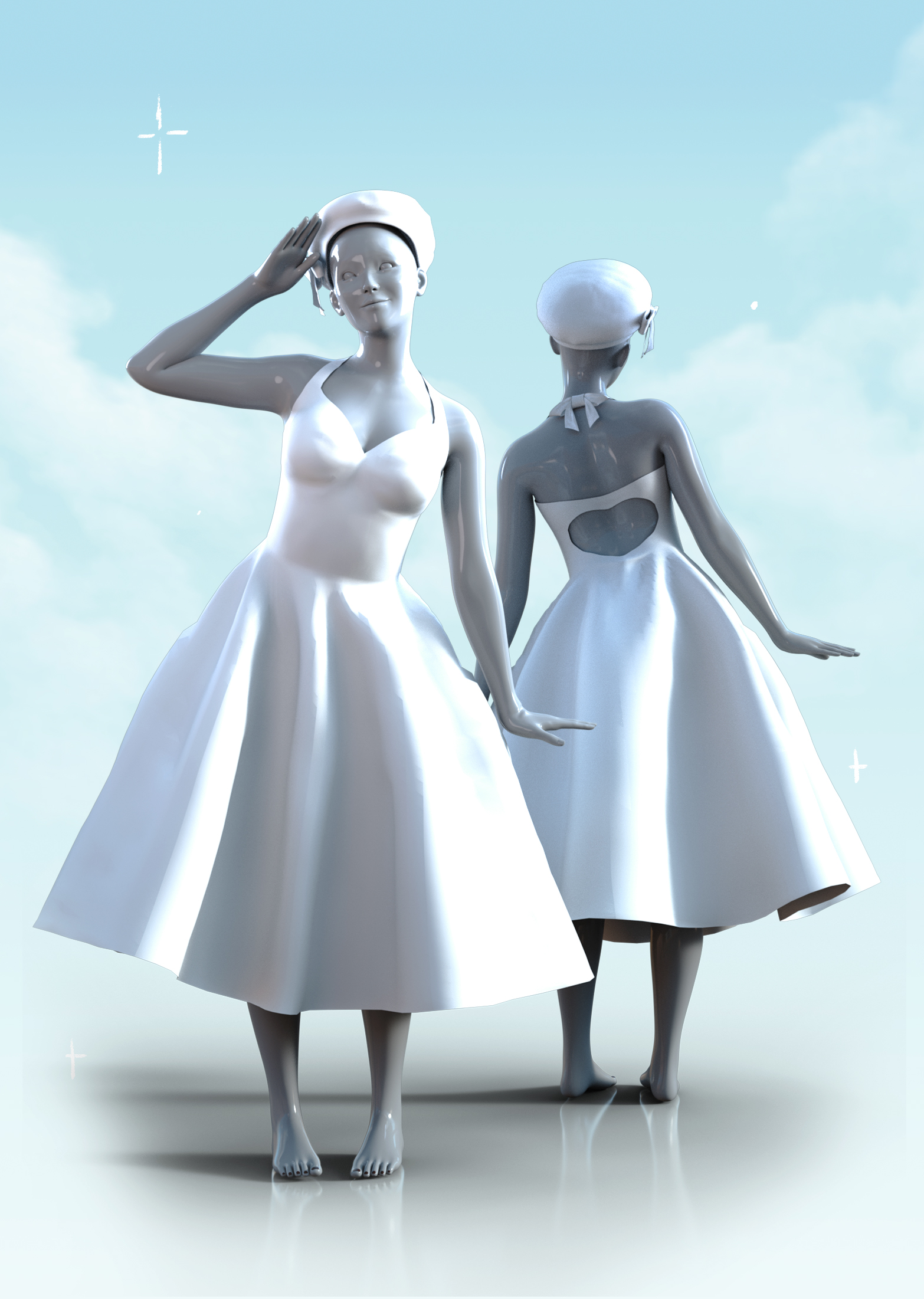 dForce LA Doll Outfit for Female Genesis 9 and 8 | Daz 3D