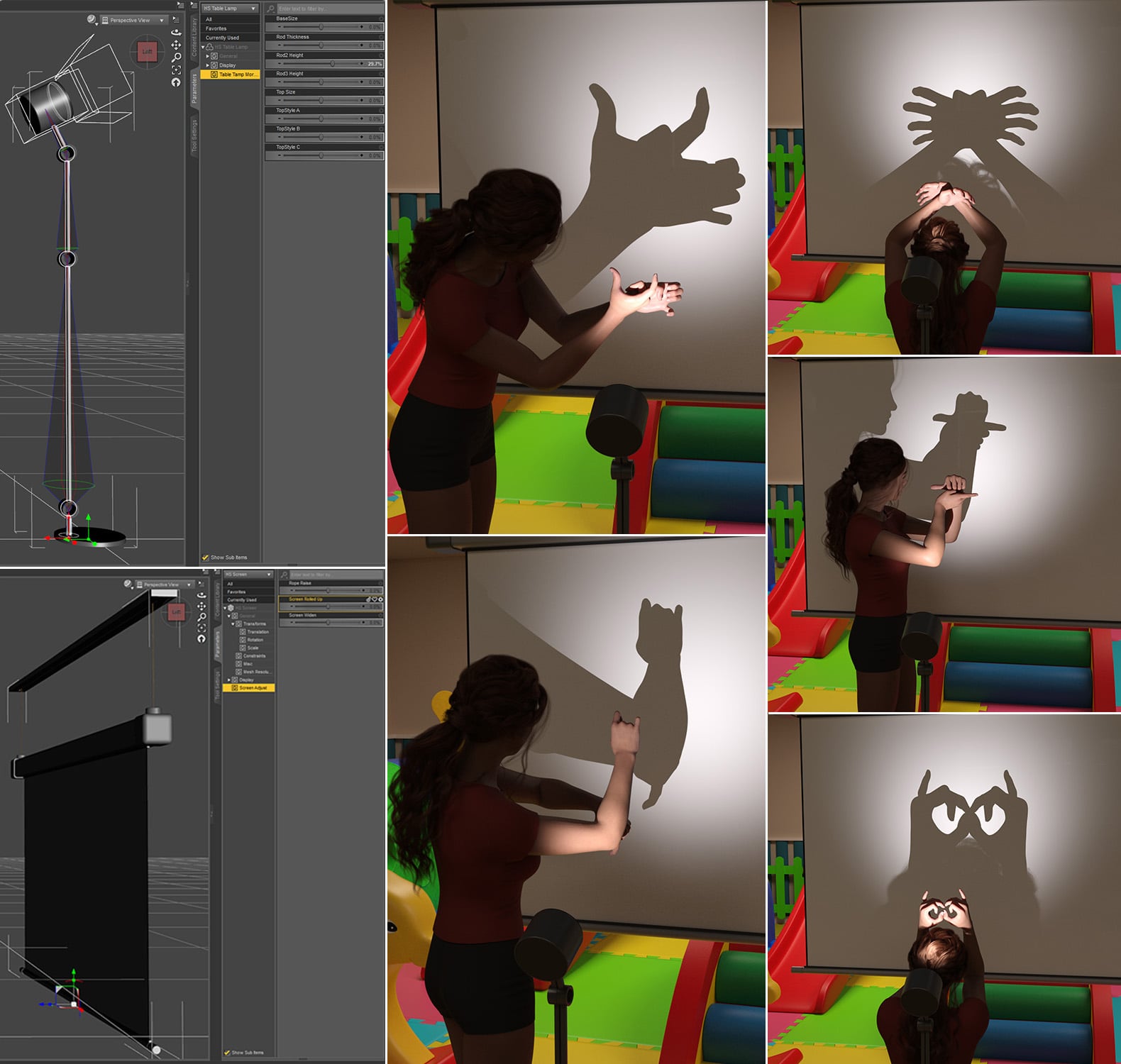 Hand Shadow Poses For Victoria 9 | Daz 3D