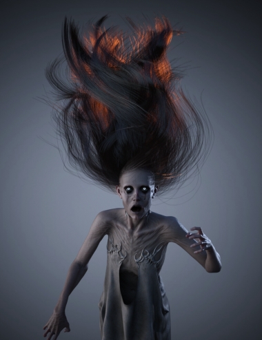 dForce Evil Flow Ghost Hair for Genesis 9 | Daz 3D