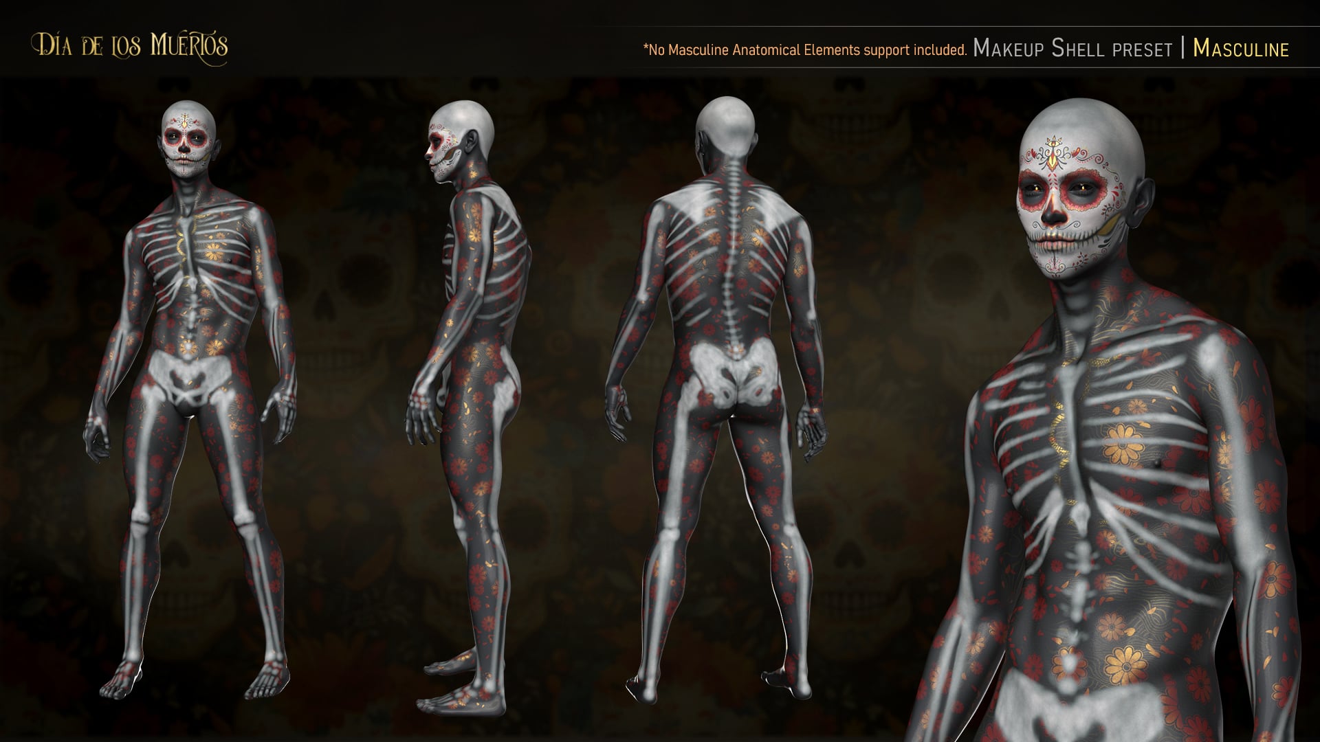 FPE Dia de los Muertos Makeup for Genesis 9 | Daz 3D
