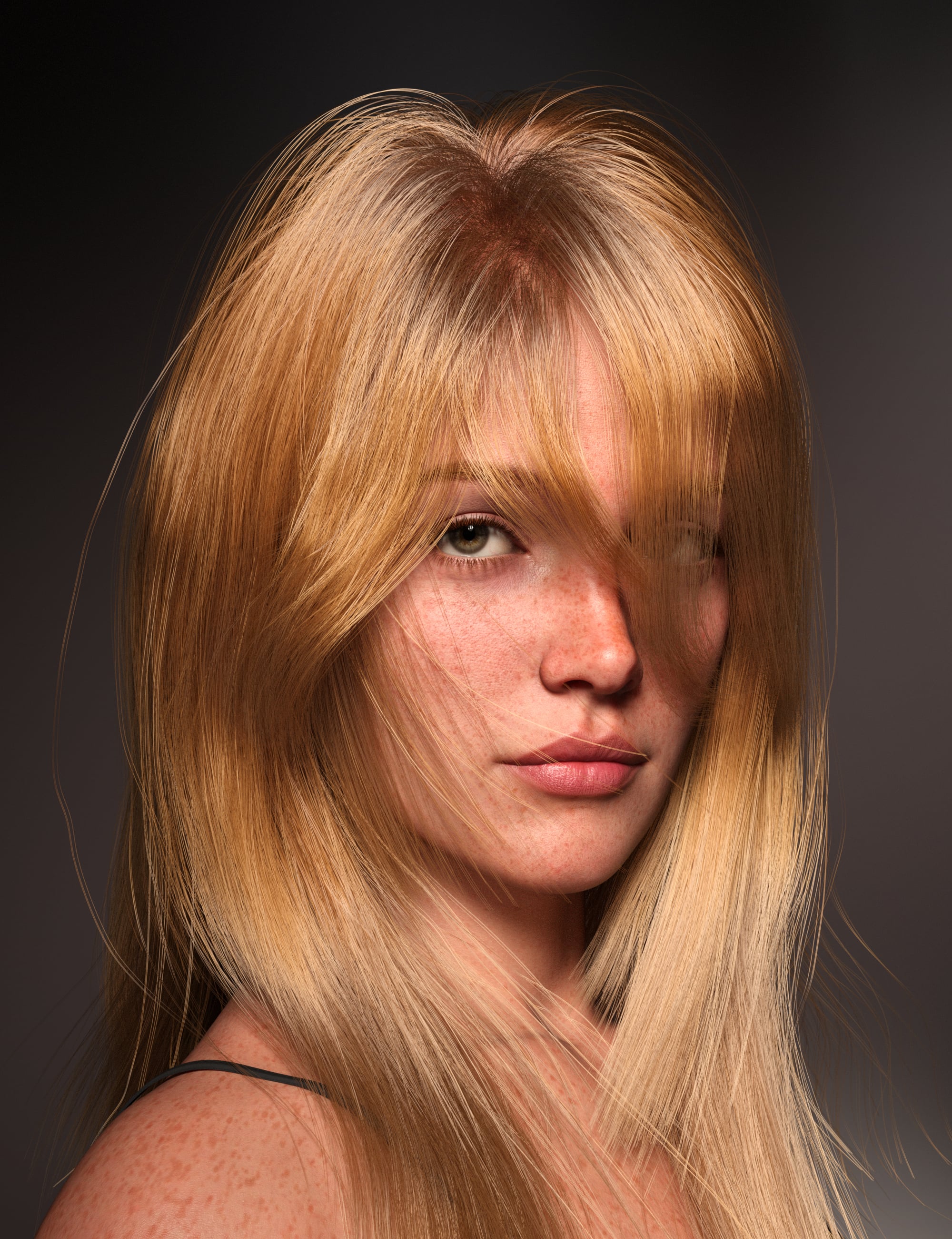 dForce FE Strand-Based Fluffy Long Hair for Genesis 9 | Daz 3D