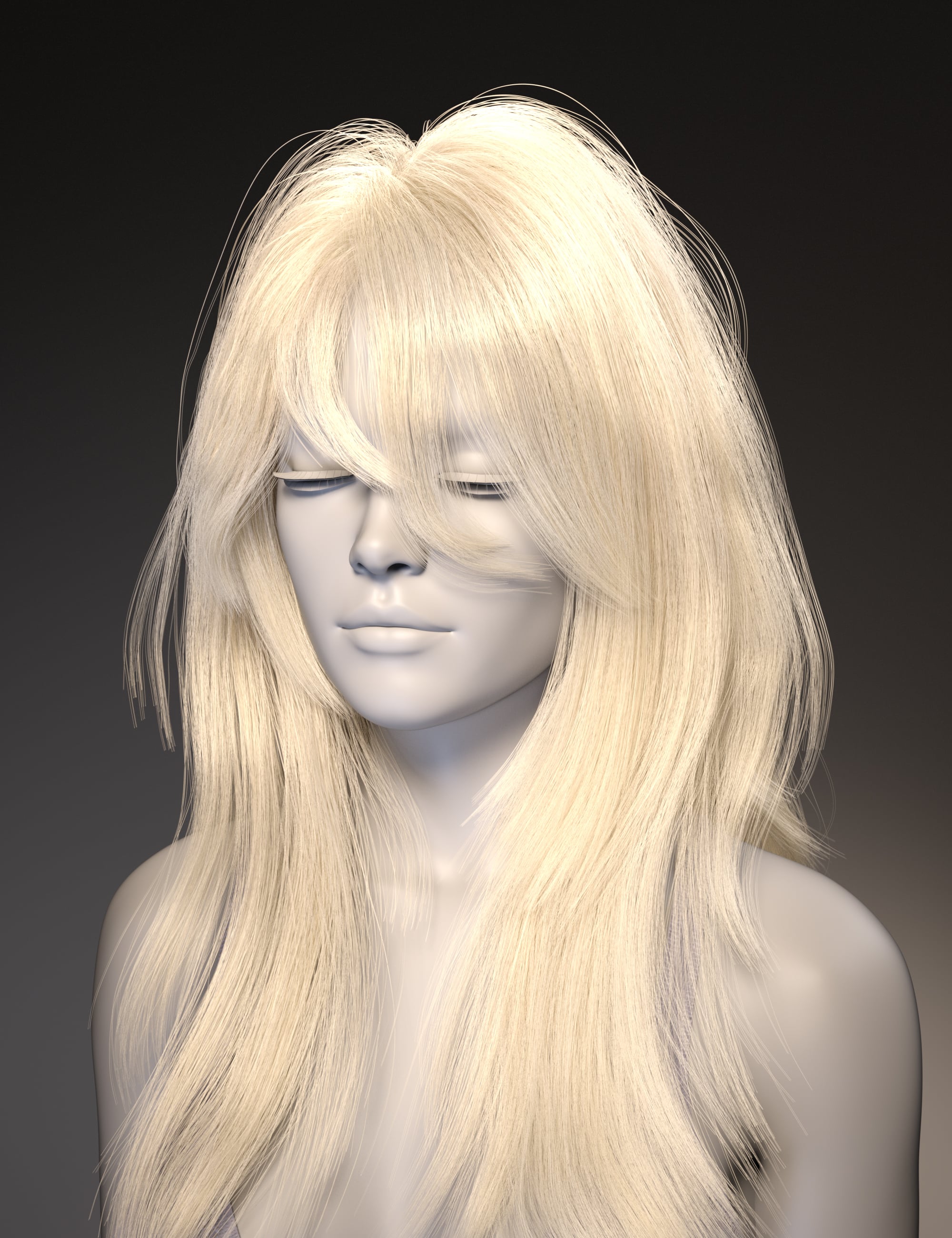 dForce FE Strand-Based Fluffy Long Hair for Genesis 9 | Daz 3D