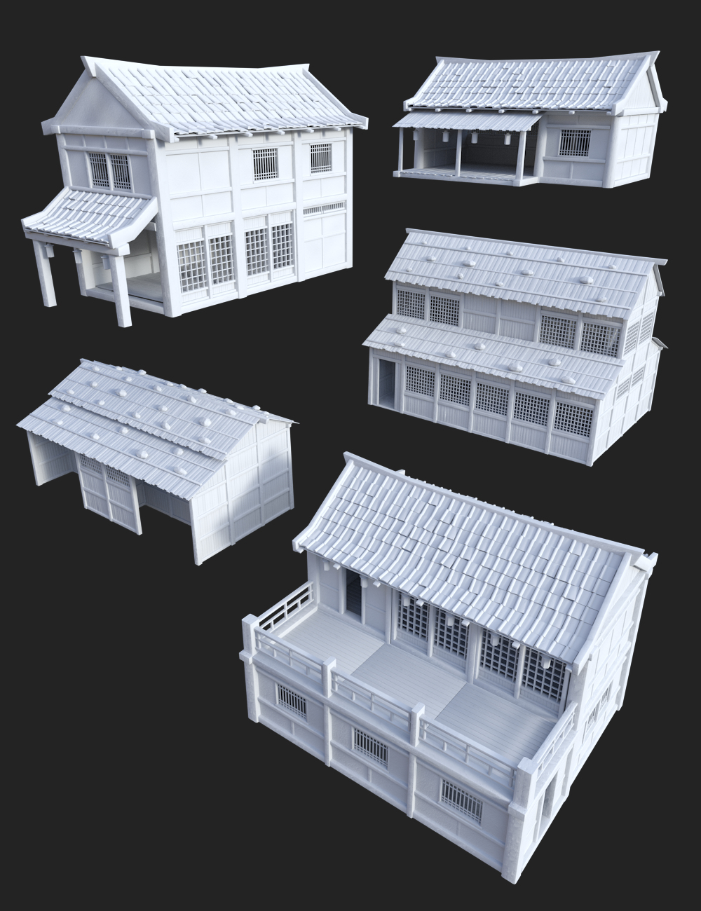 Asian City Buildings 1 | Daz 3D