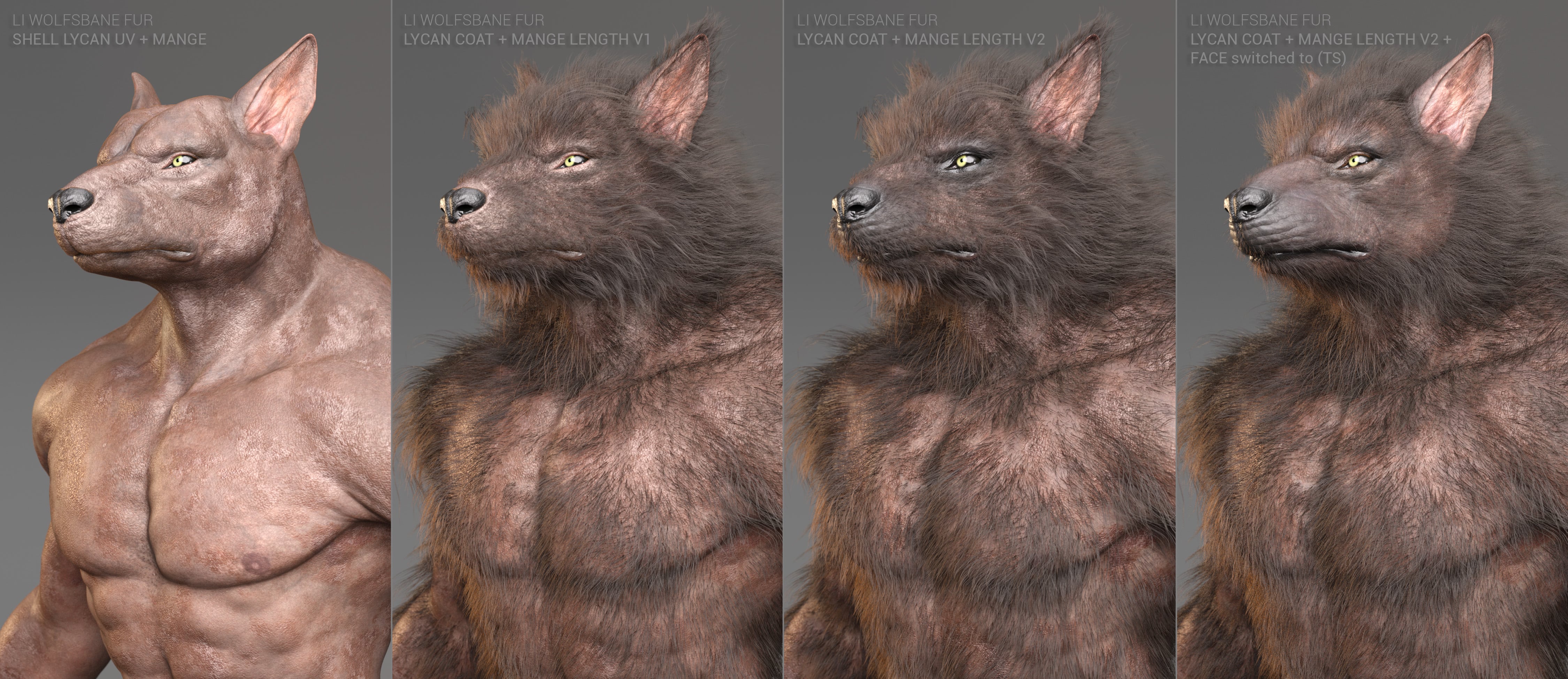 LI Wolfsbane Fur - Lycan 9 | Daz 3D