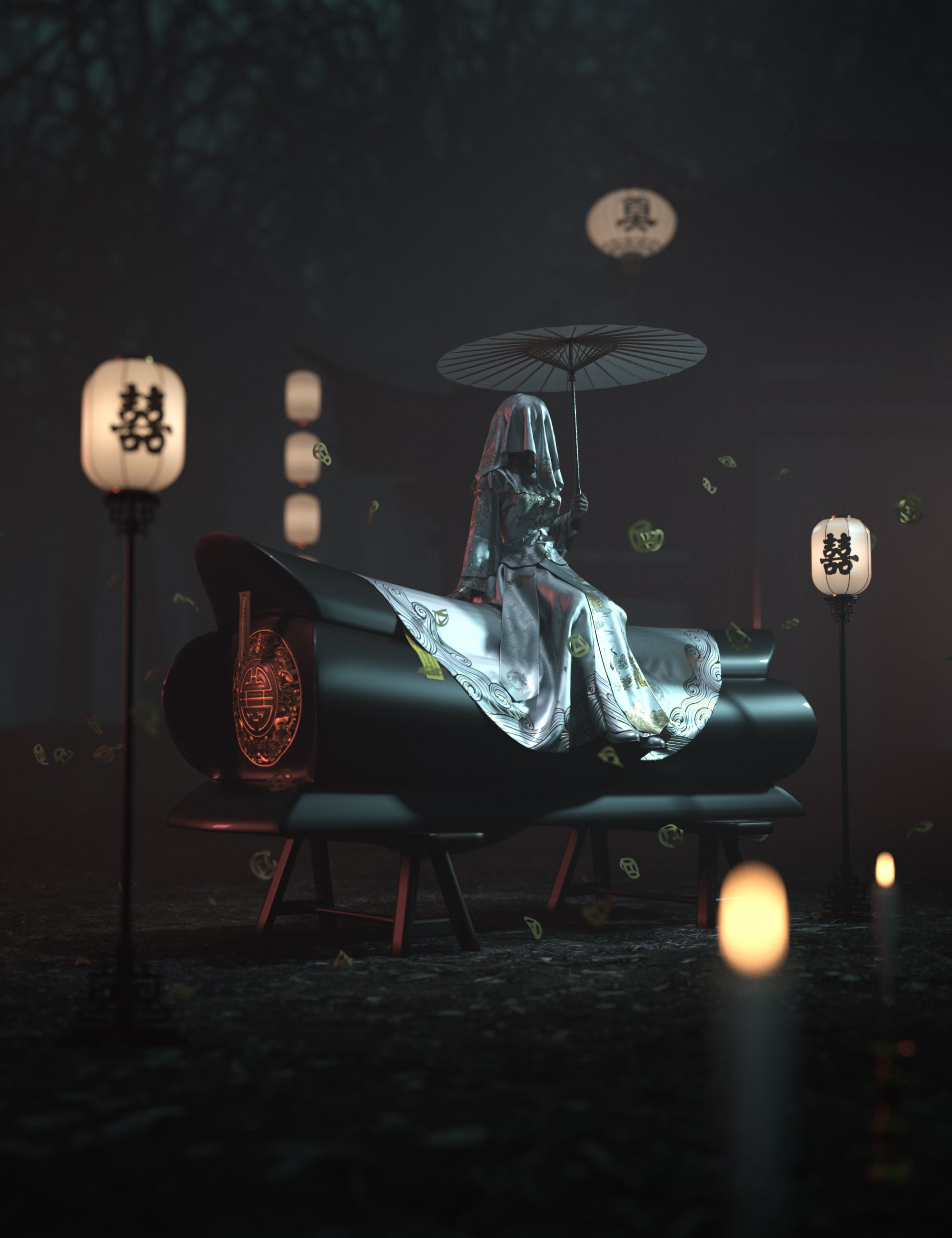 dForce MKTG Ghost Bride Outfit for Genesis 9, 8.1 and 8 Female | Daz 3D