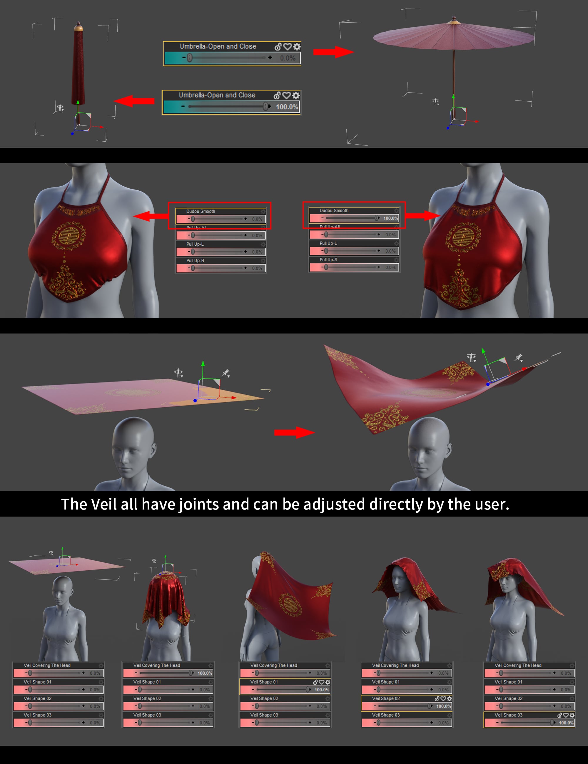 dForce MKTG Ghost Bride Outfit for Genesis 9, 8.1 and 8 Female | Daz 3D