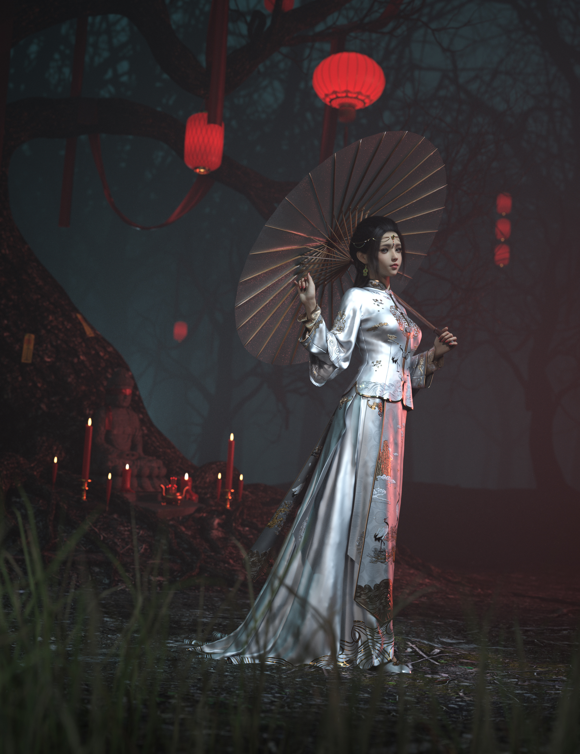 dForce MKTG Ghost Bride Outfit for Genesis 9, 8.1 and 8 Female | Daz 3D
