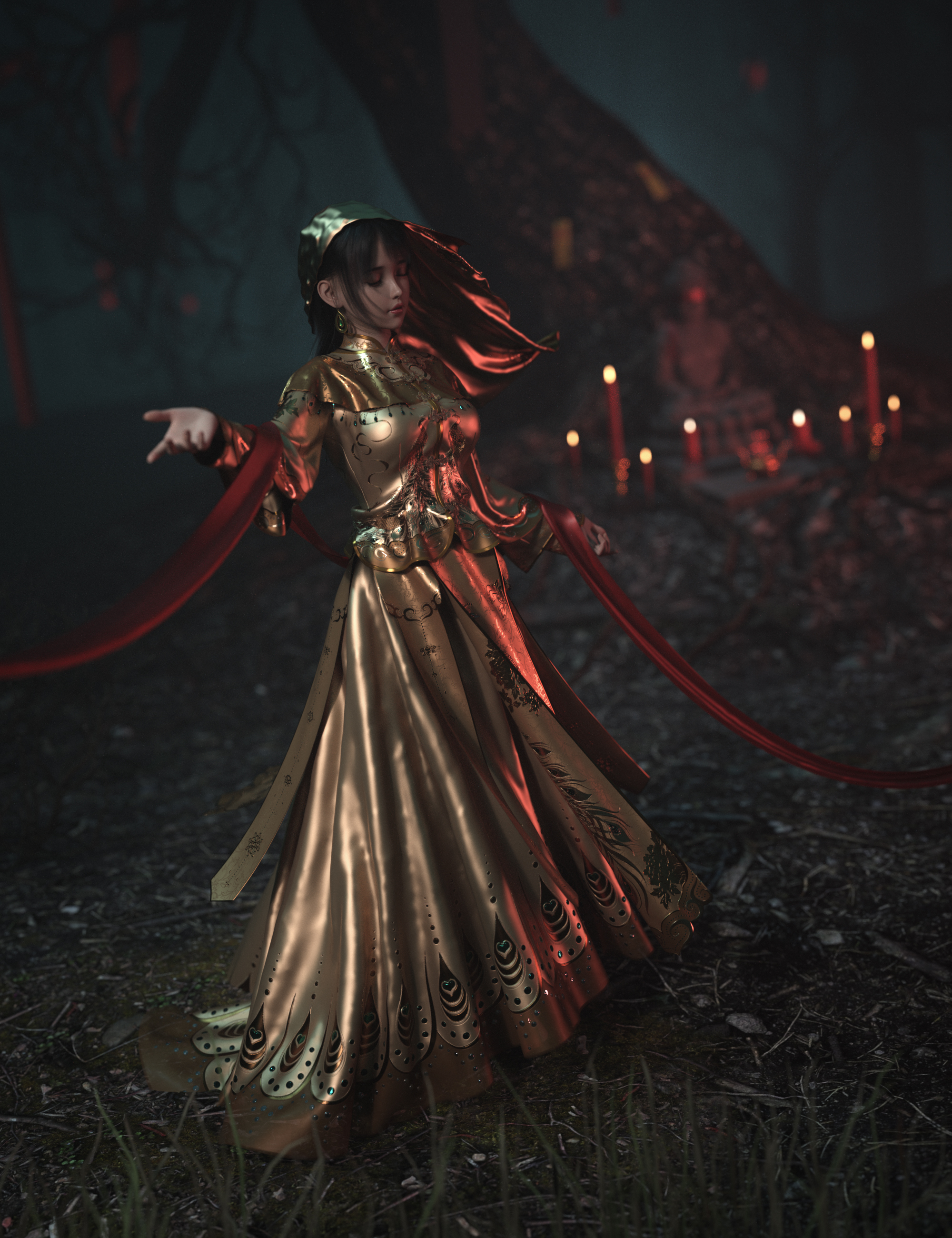 dForce MKTG Ghost Bride Outfit for Genesis 9, 8.1 and 8 Female | Daz 3D