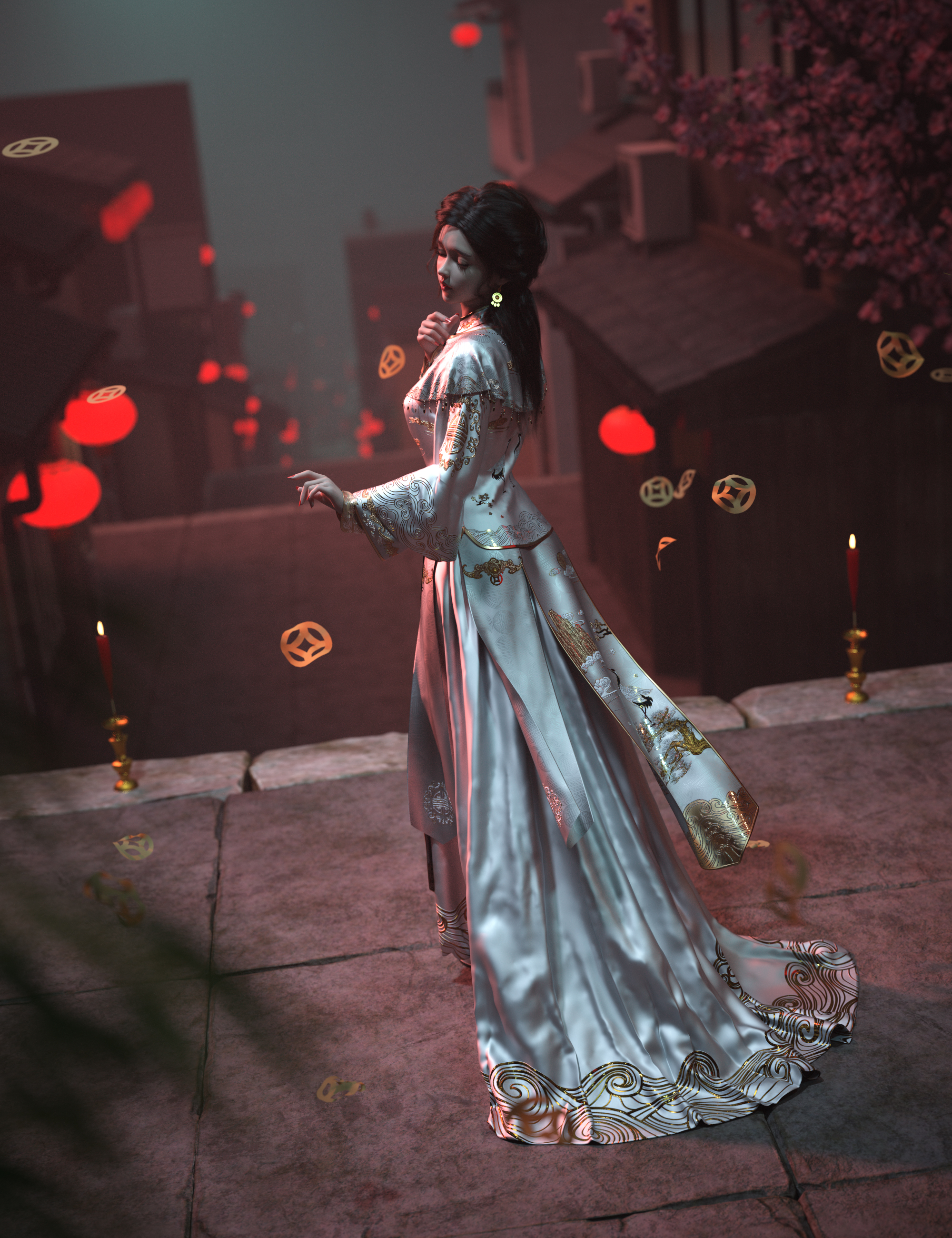dForce MKTG Ghost Bride Outfit for Genesis 9, 8.1 and 8 Female | Daz 3D