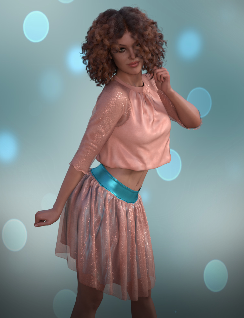 dForce Groove Outfit for Genesis 9 and 8 Female ⋆ Freebies Daz 3D
