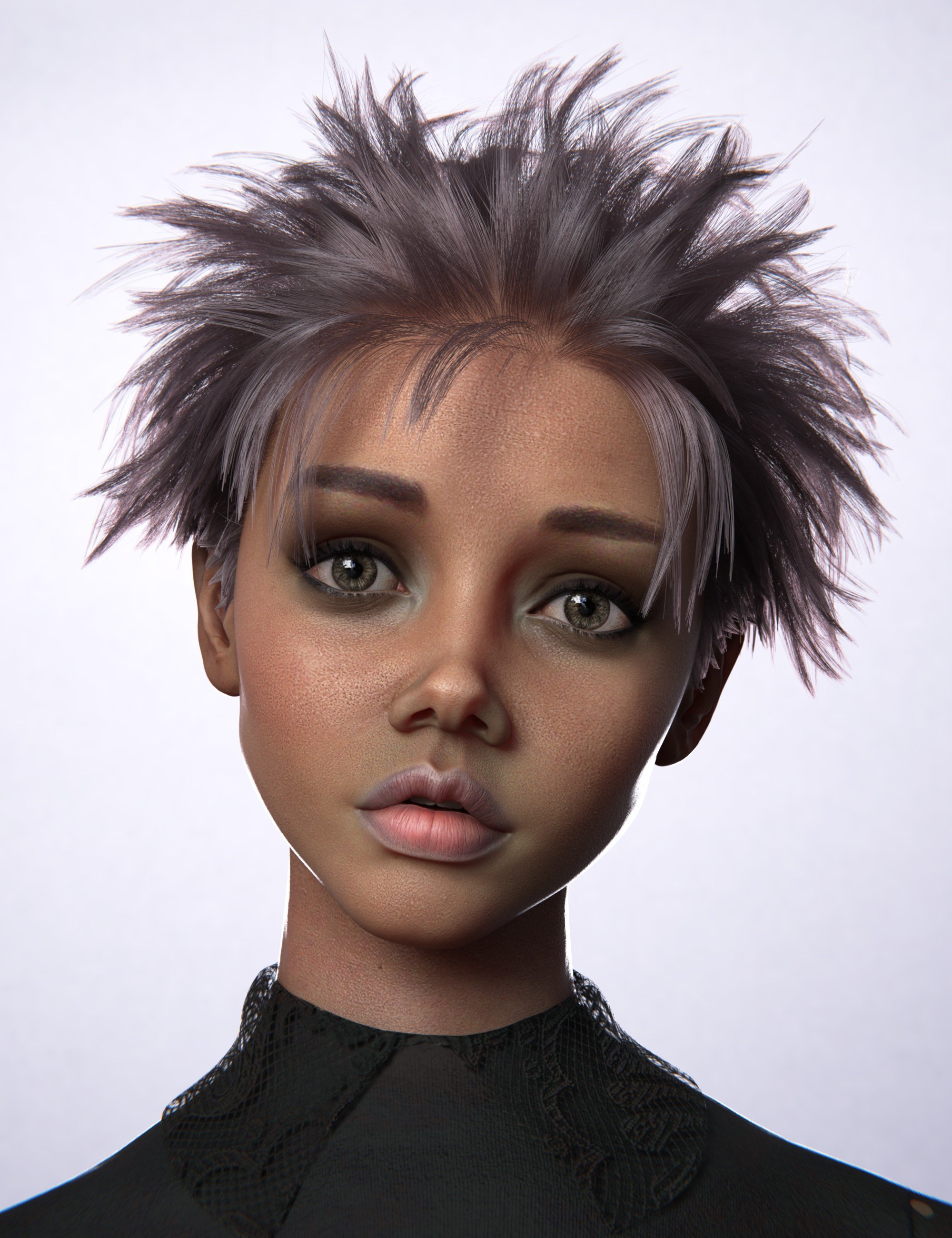 dForce AK Sharp Hair for Genesis 9, 8, and 8.1 | Daz 3D