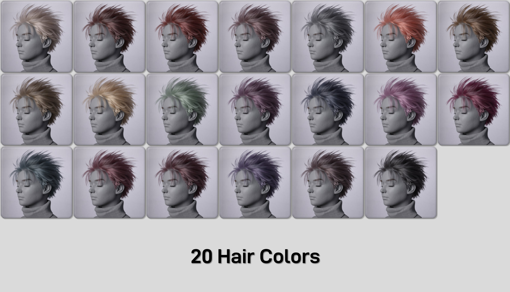 dForce AK Sharp Hair for Genesis 9, 8, and 8.1 | Daz 3D