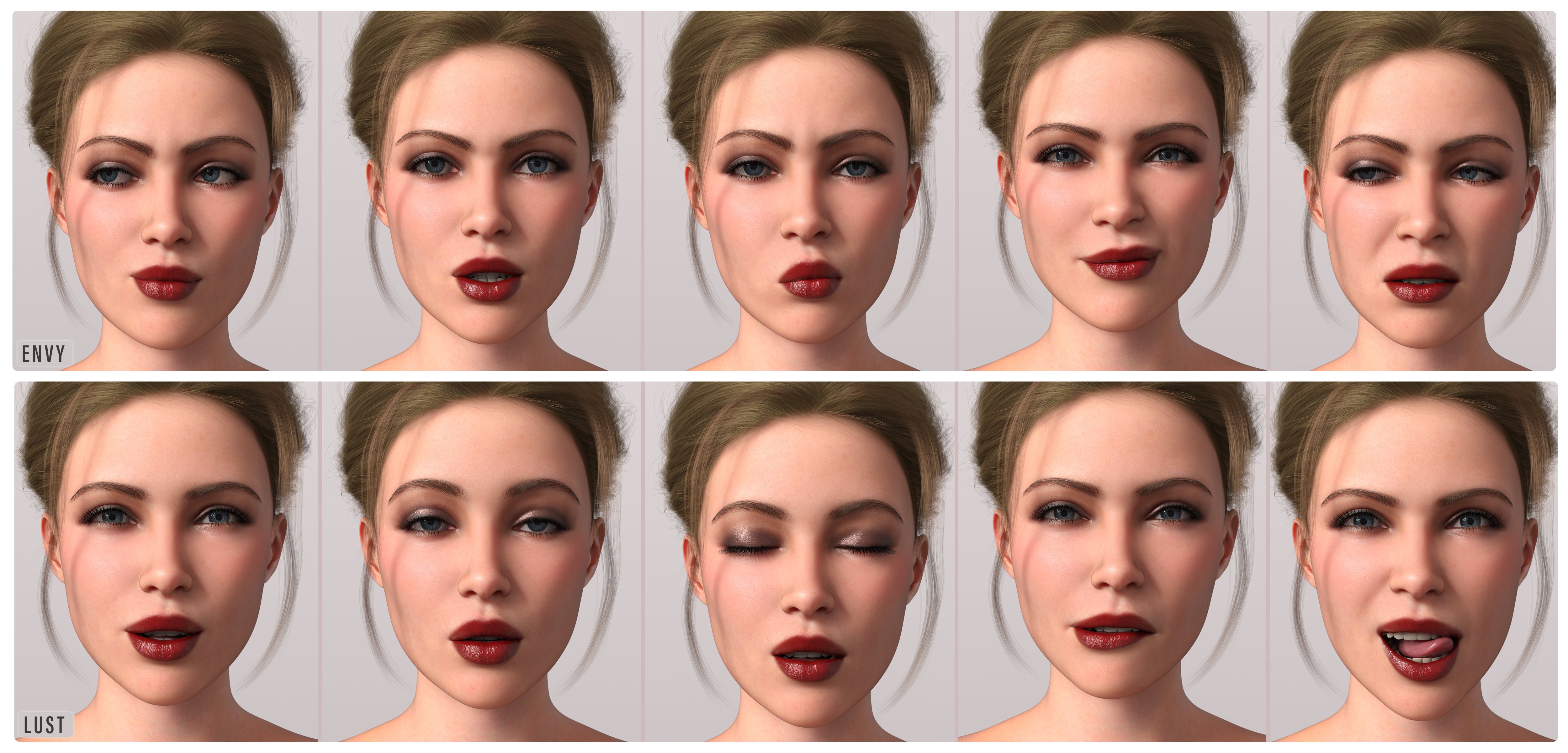 Z Sinful Mix and Match Expressions for Genesis 9 | Daz 3D