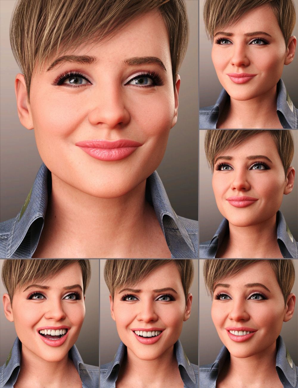 Mary Expressions and Mary Hair for AlFan Mary HD | Daz 3D