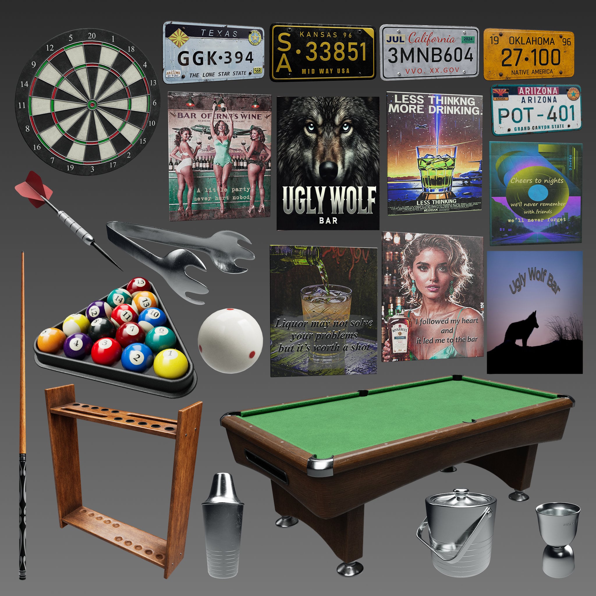 FG Ugly Wolf Bar Bundle | Daz 3D