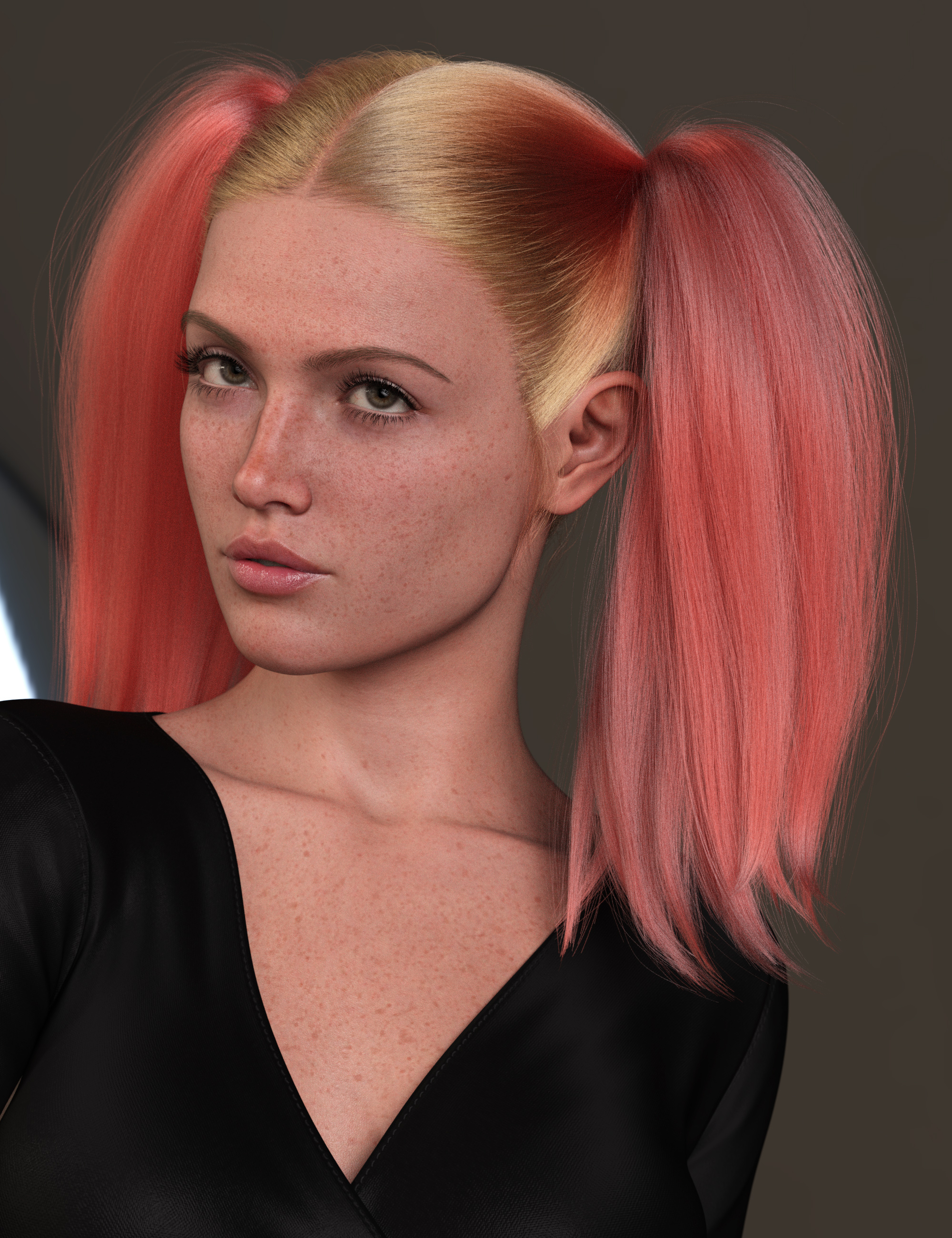 dForce Strand-Based Voluminous Pigtails Hair Color Expansion | Daz 3D