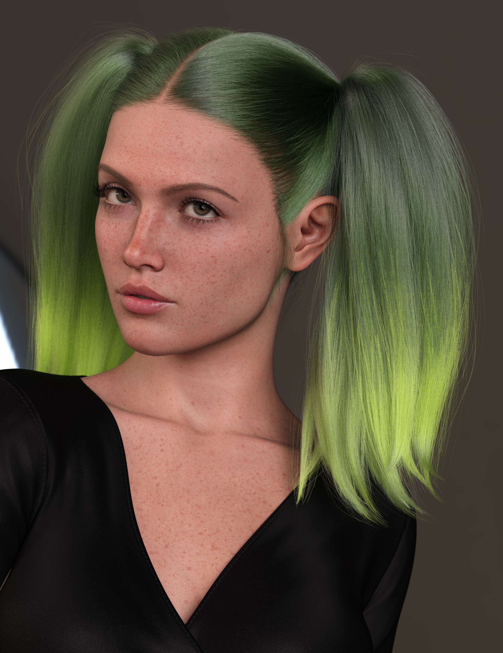 dForce Strand-Based Voluminous Pigtails Hair Color Expansion | Daz 3D