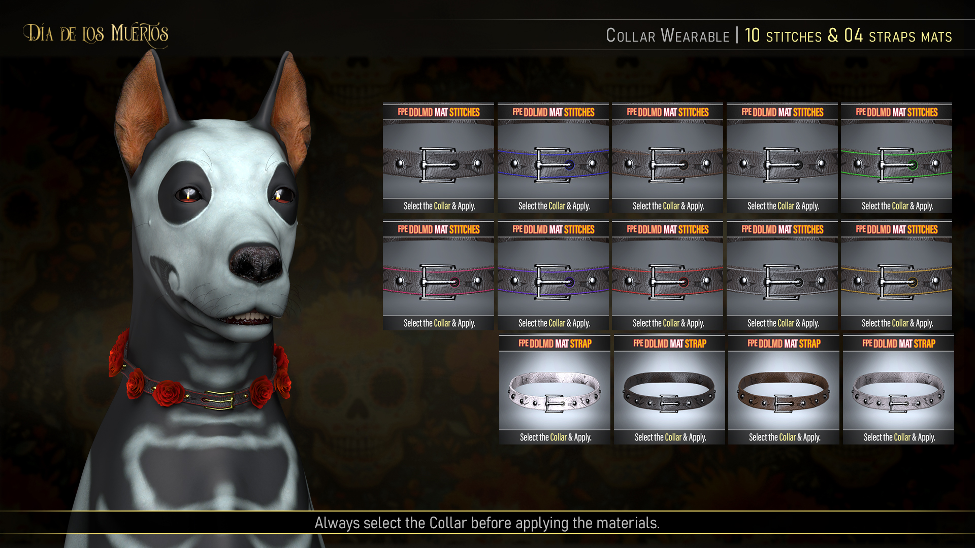 FPE Dia de los Muertos Makeup for Daz Dog 8 | Daz 3D