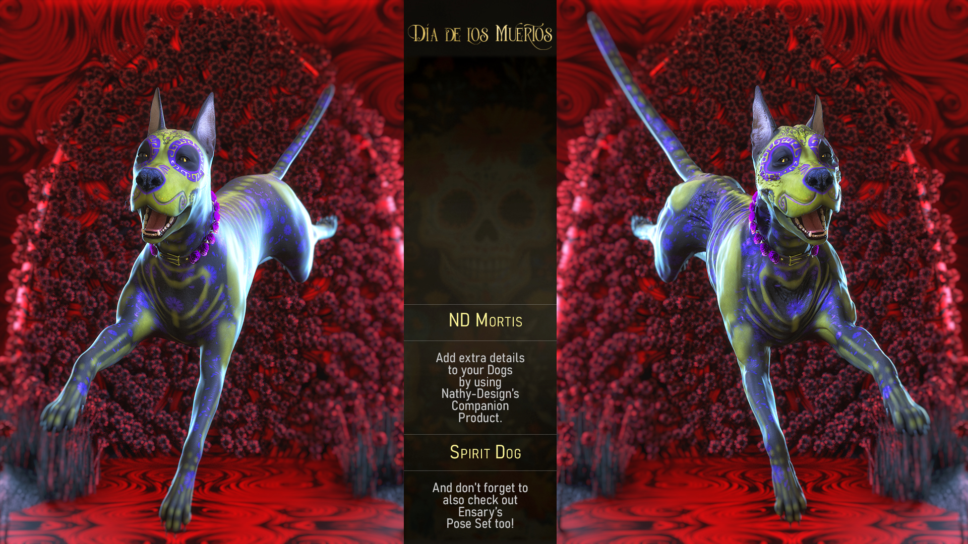 FPE Dia de los Muertos Makeup for Daz Dog 8 | Daz 3D