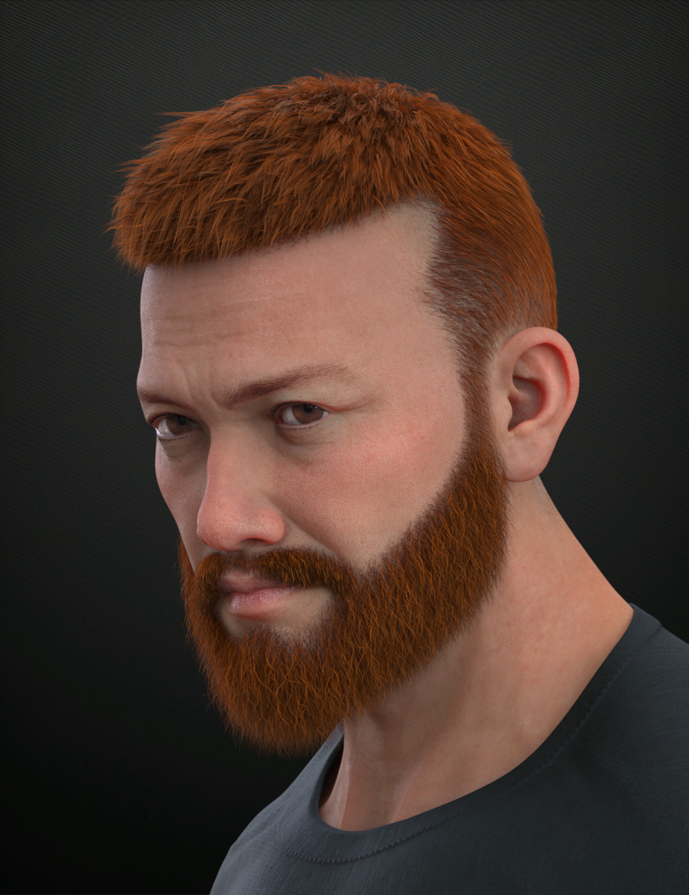 Short Fade Hair and Rugged Beard for Genesis 9 | Daz 3D