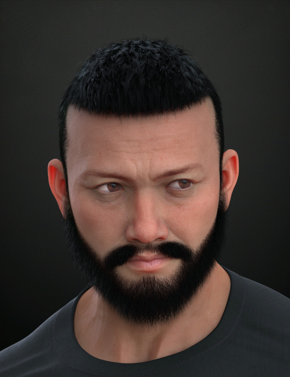 Short Fade Hair and Rugged Beard for Genesis 9 | Daz 3D