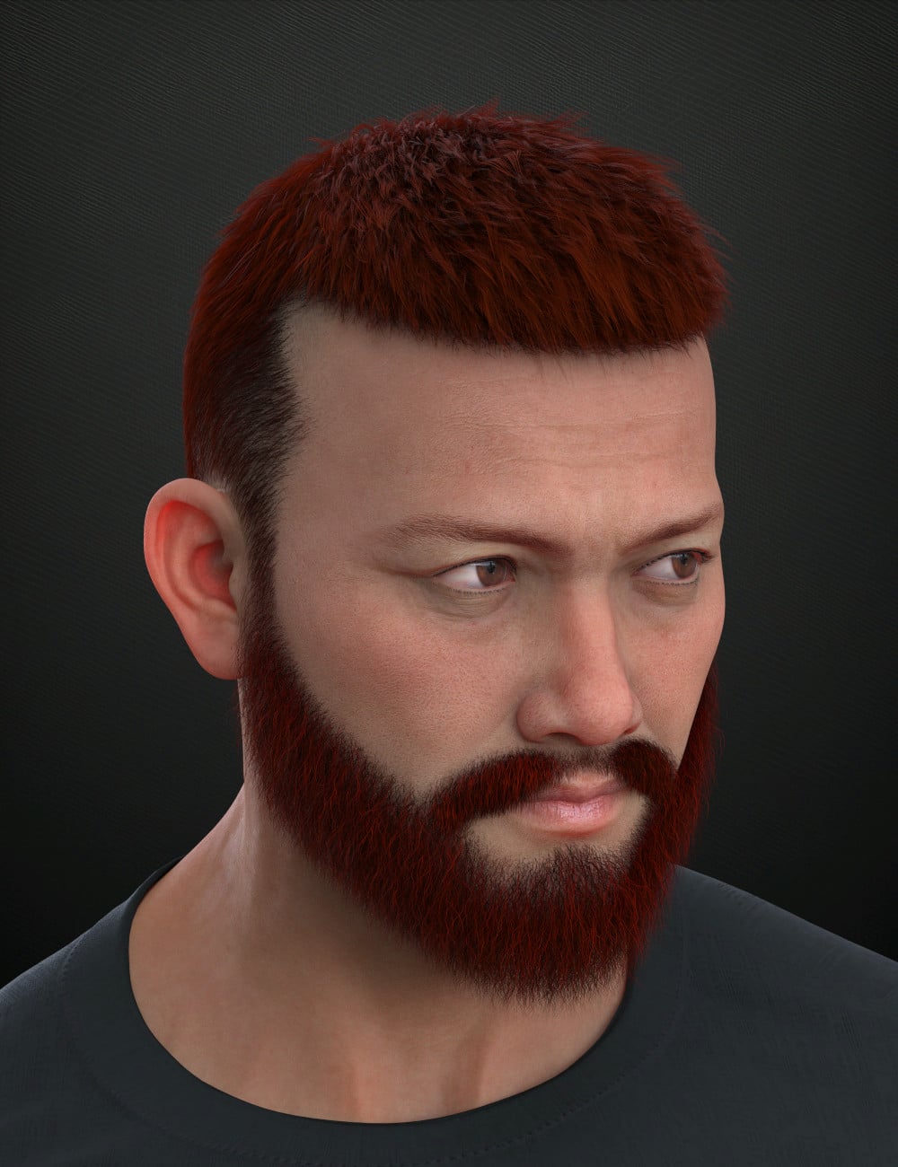 Short Fade Hair and Rugged Beard for Genesis 9 | Daz 3D